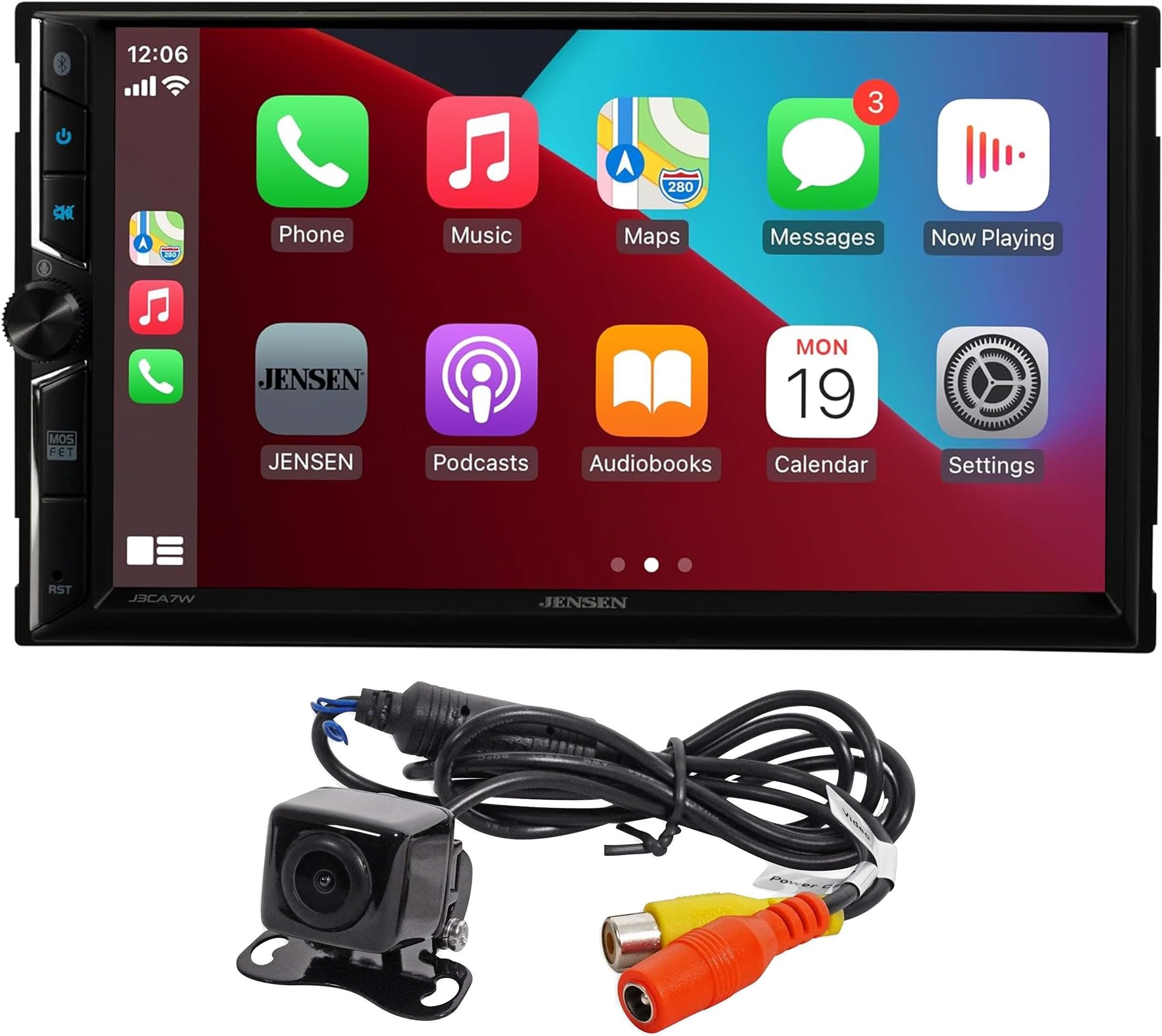 Amazon.com: JENSEN J3CA7W 7-inch Car Stereo & BUCAM100J Backup Camera ...