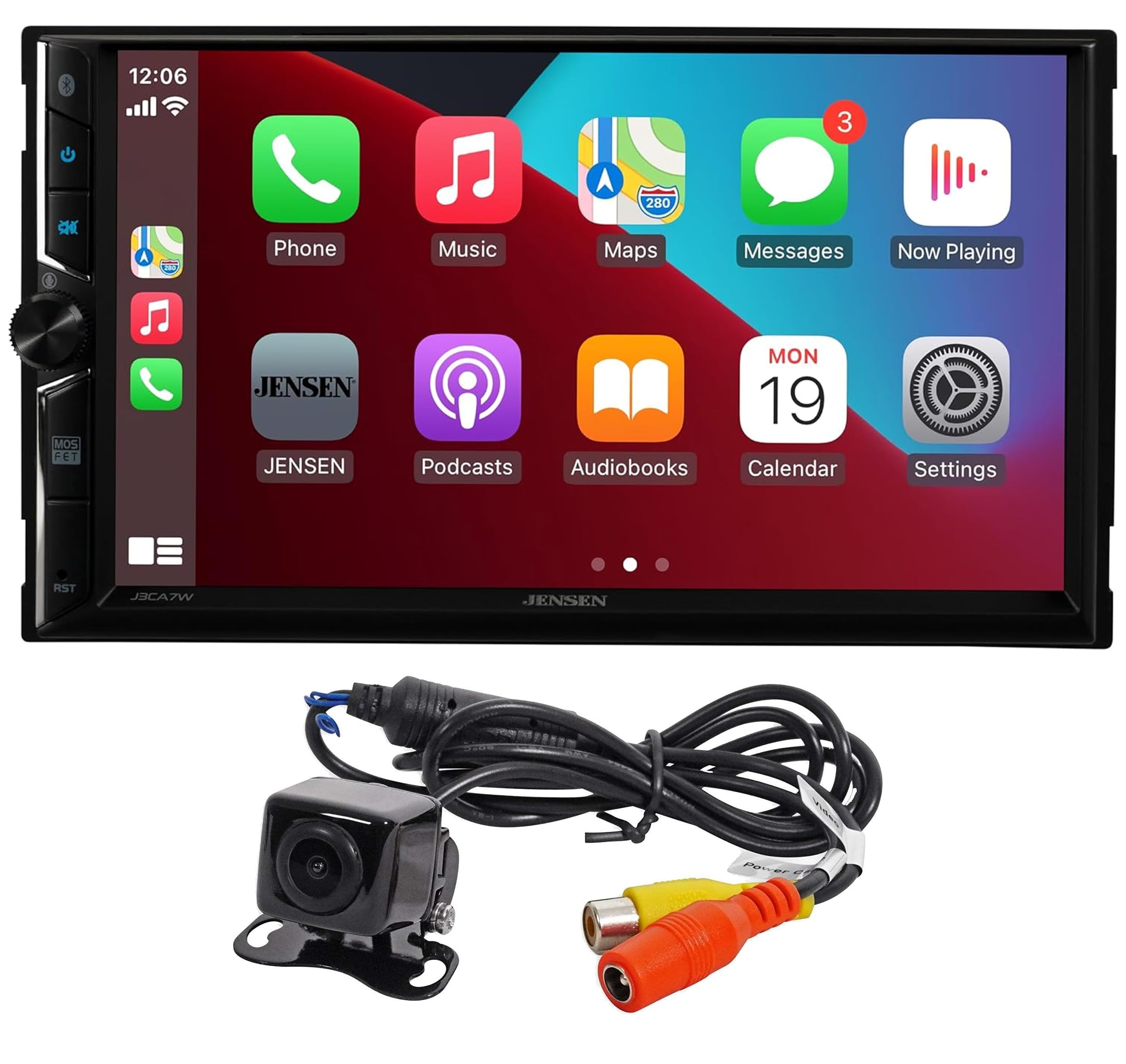 Amazon.com: JENSEN J3CA7W 7-inch Car Stereo & BUCAM100J Backup Camera ...