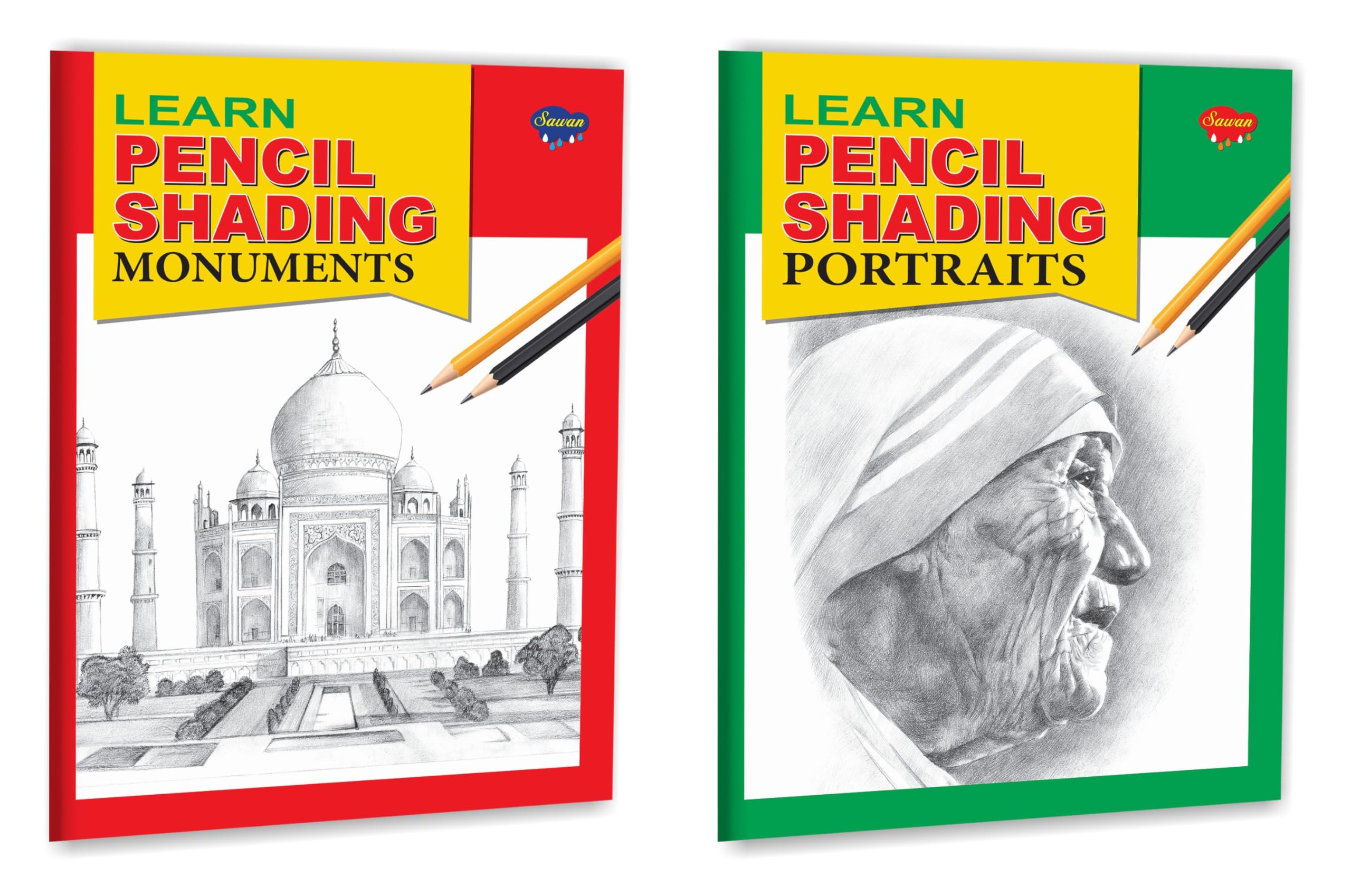 Buy Set of 2 Books, Learn Pencil Shading Portraits and Learn Pencil ...