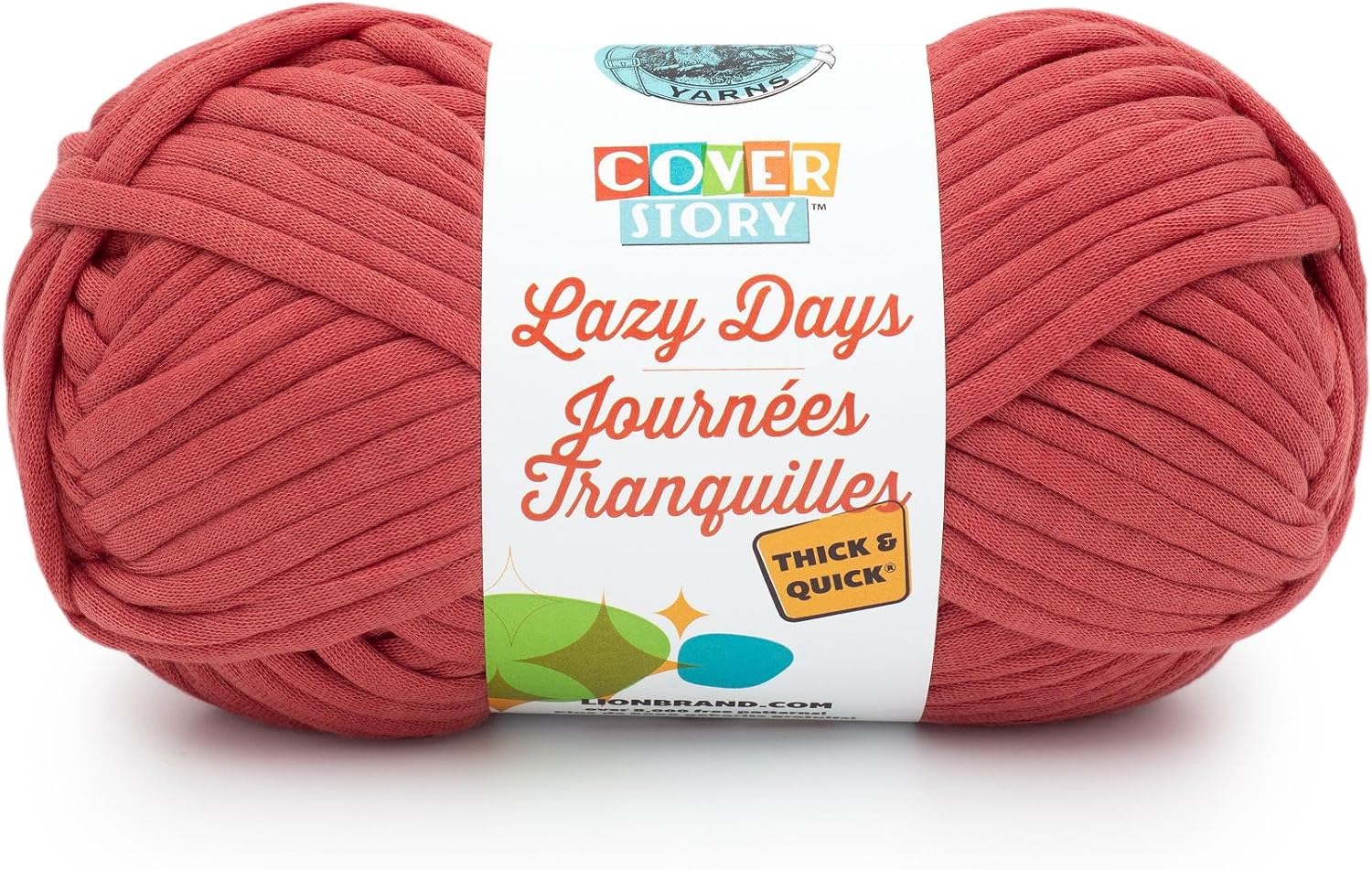 Amazon.com: Lion Brand Yarn Cover Story Lazy Days Thick & Quick ...
