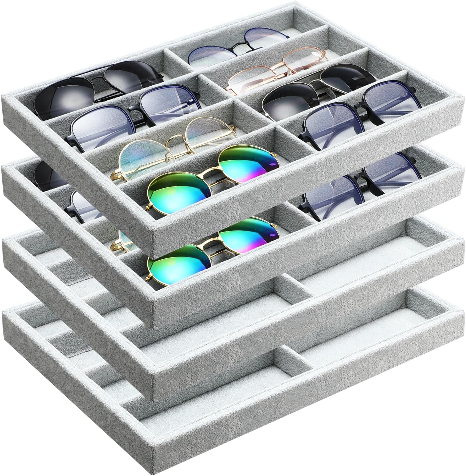 Amazon.com: 2 PCS Sunglass Organizer Trays Display Sunglass Trays 10 ...