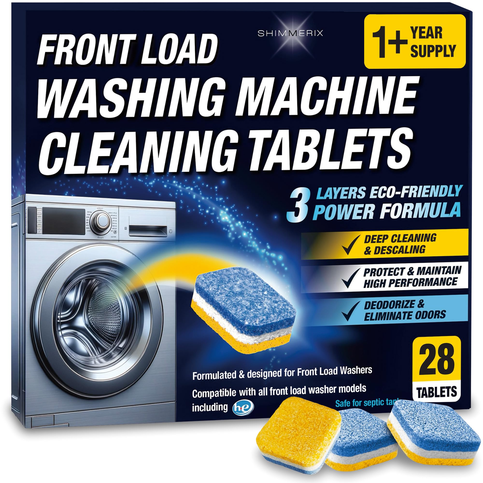 Amazon.com: Washing Machine Cleaner Tablets 28 Pack for HE Front Loader ...