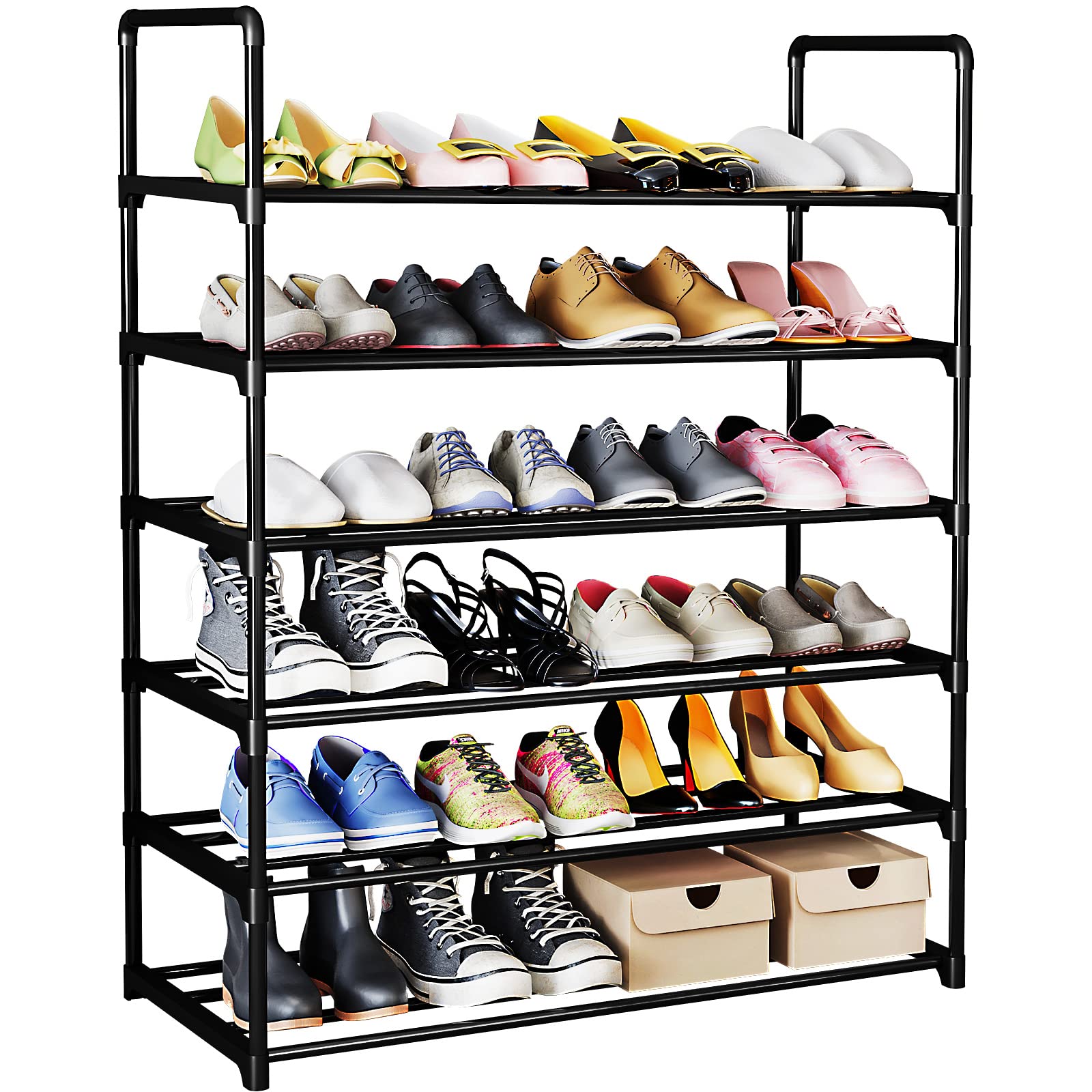 INGIORDAR Shoe Rack Organizer 6 Tier Metal Shoes Rack Storage Shelf for ...