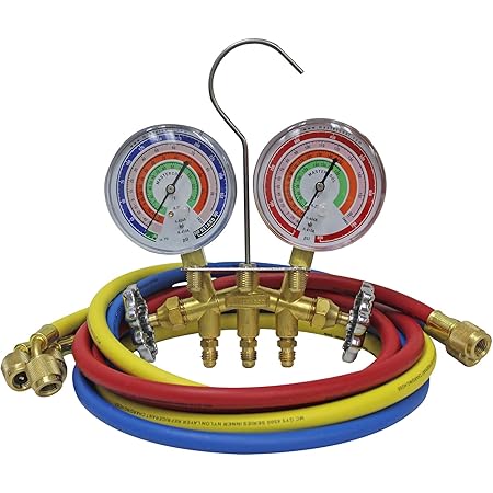 Amazon.com: MOUNTAIN 8205 R-134a Brass Manifold Gauge Set with Couplers ...
