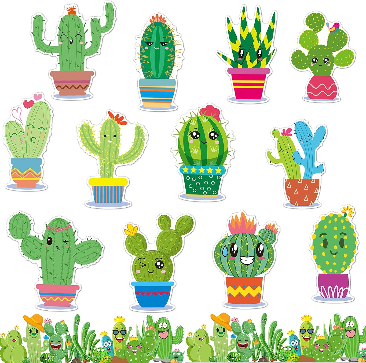 Amazon.com : 66 Pieces Large Cactus Theme Bulletin Board Decoration ...