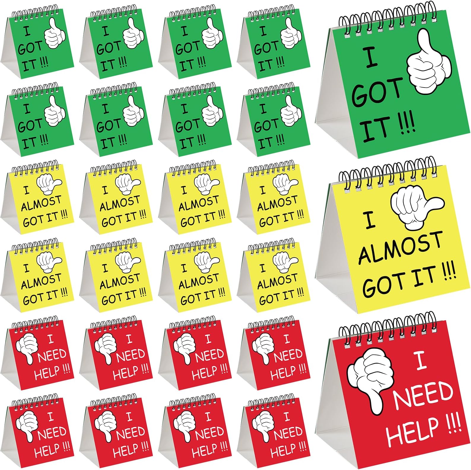 Amazon.com : Harloon 24 Pcs I Need Help Mini Flip Chart Signs Self ...