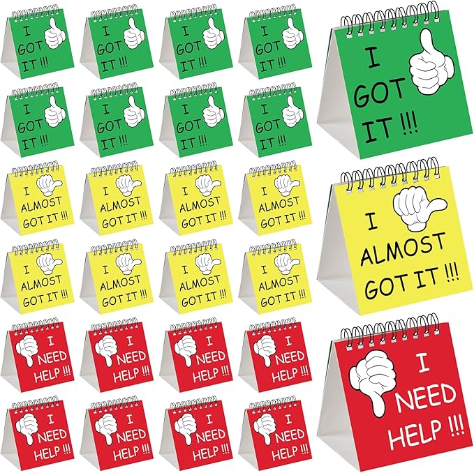 Amazon.com : Harloon 24 Pcs I Need Help Mini Flip Chart Signs Self ...