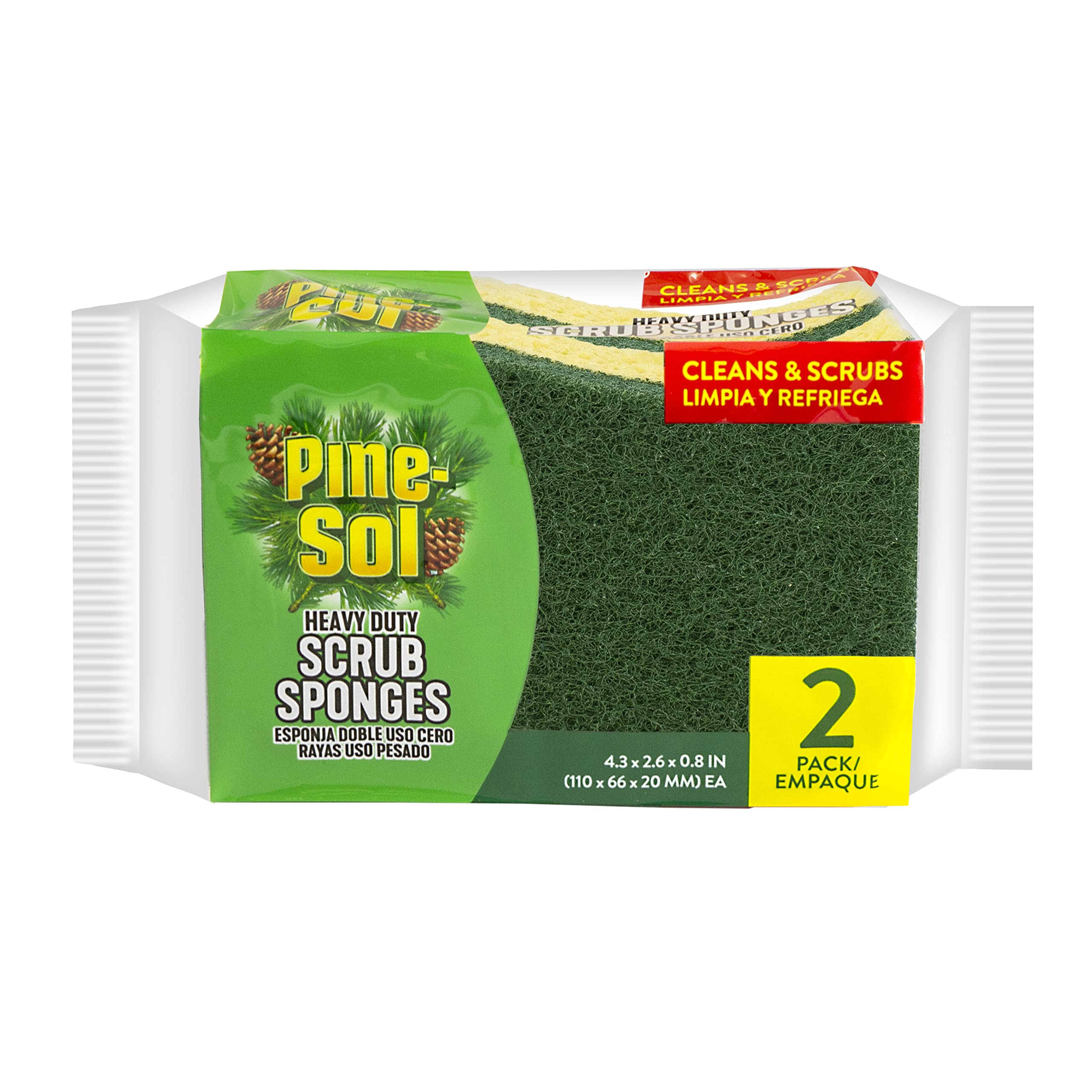 Amazon.com: Pine-Sol Heavy Duty Scrub Sponges for Cleaning | Dual-Sided ...
