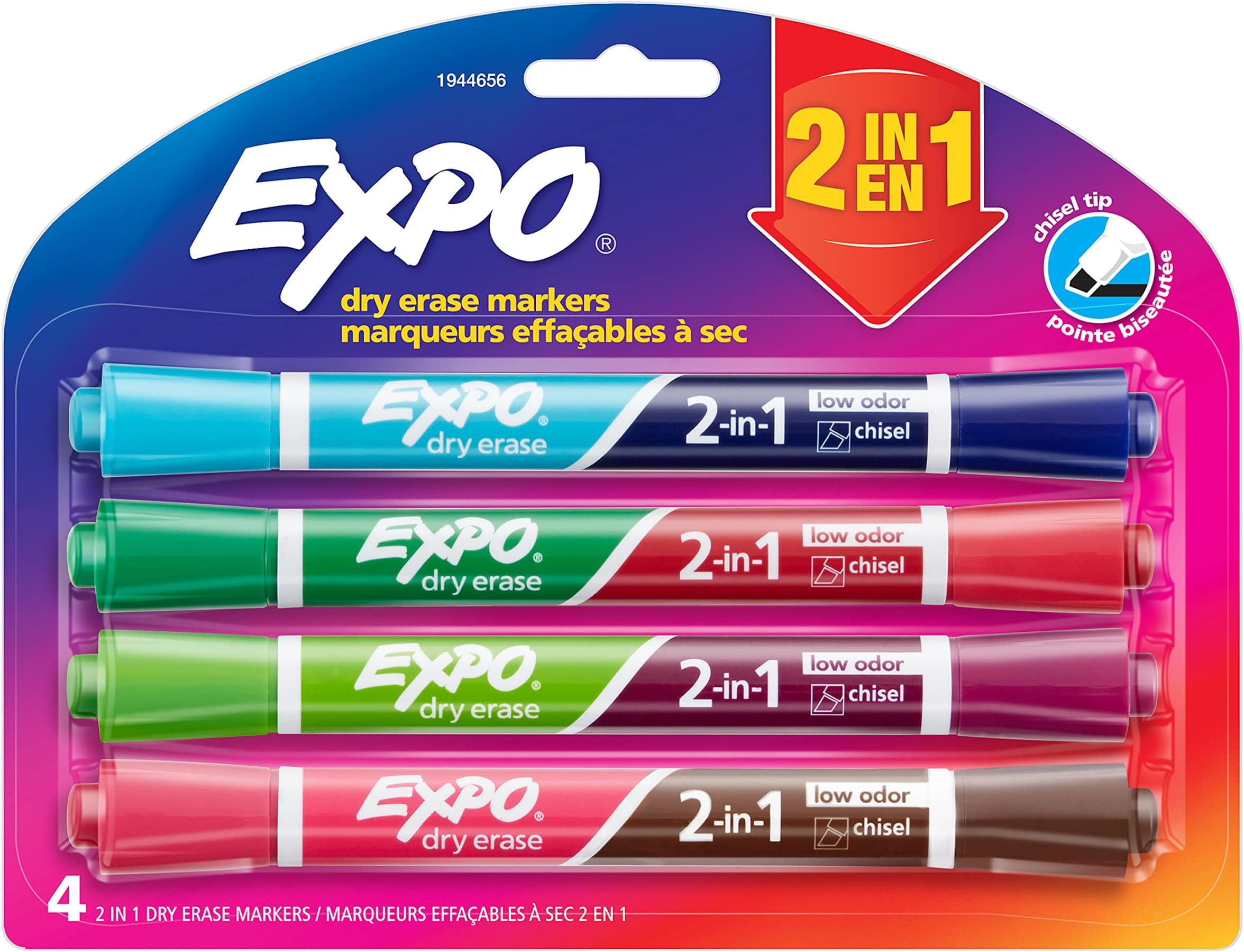 Amazon.com : EXPO Dry Erase Markers with Ink Indicator, Chisel Tip ...