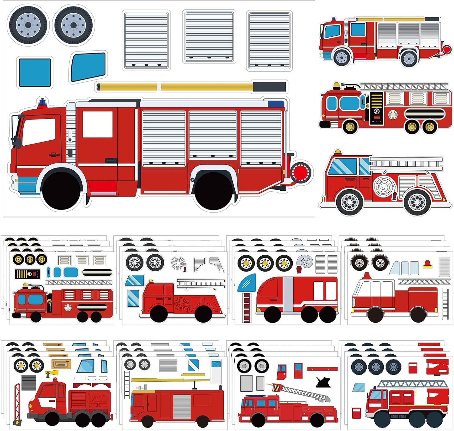 Amazon.com: Geyee 36 Sheets Car Stickers for Your Kids Make Your Own ...