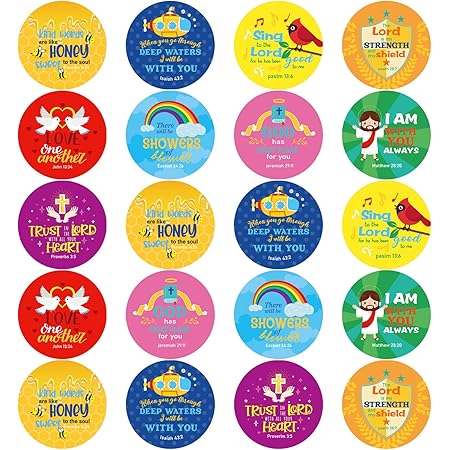 Amazon.com: 600 Pcs Christian Stickers for Kids Bible Verse Faith Jesus ...