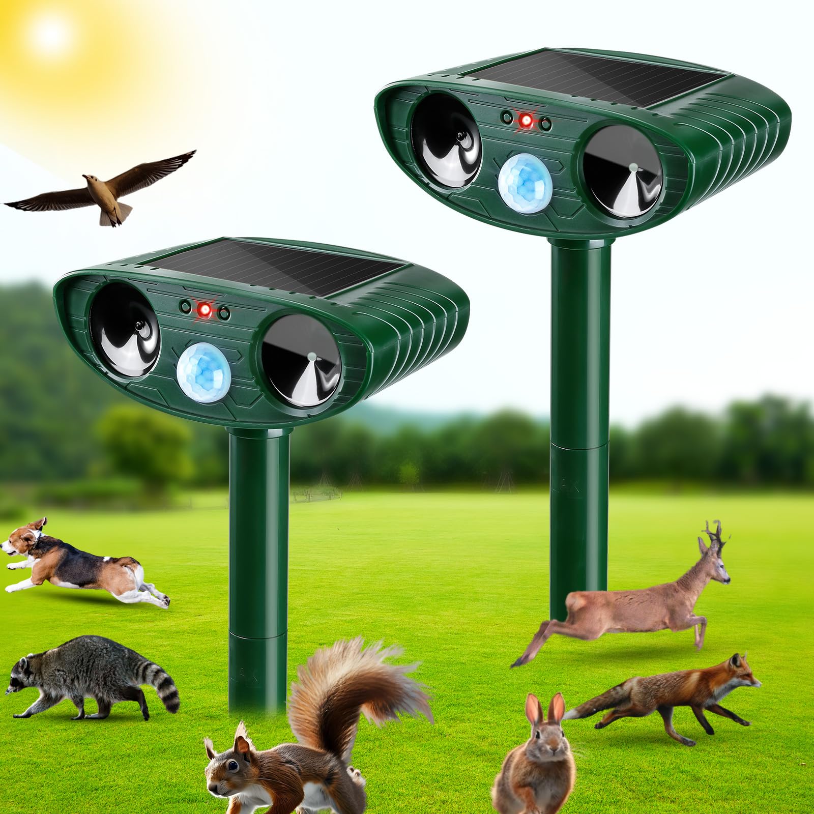 Ultrasonic Squirrel Repellent New Solar Repellent Electronic