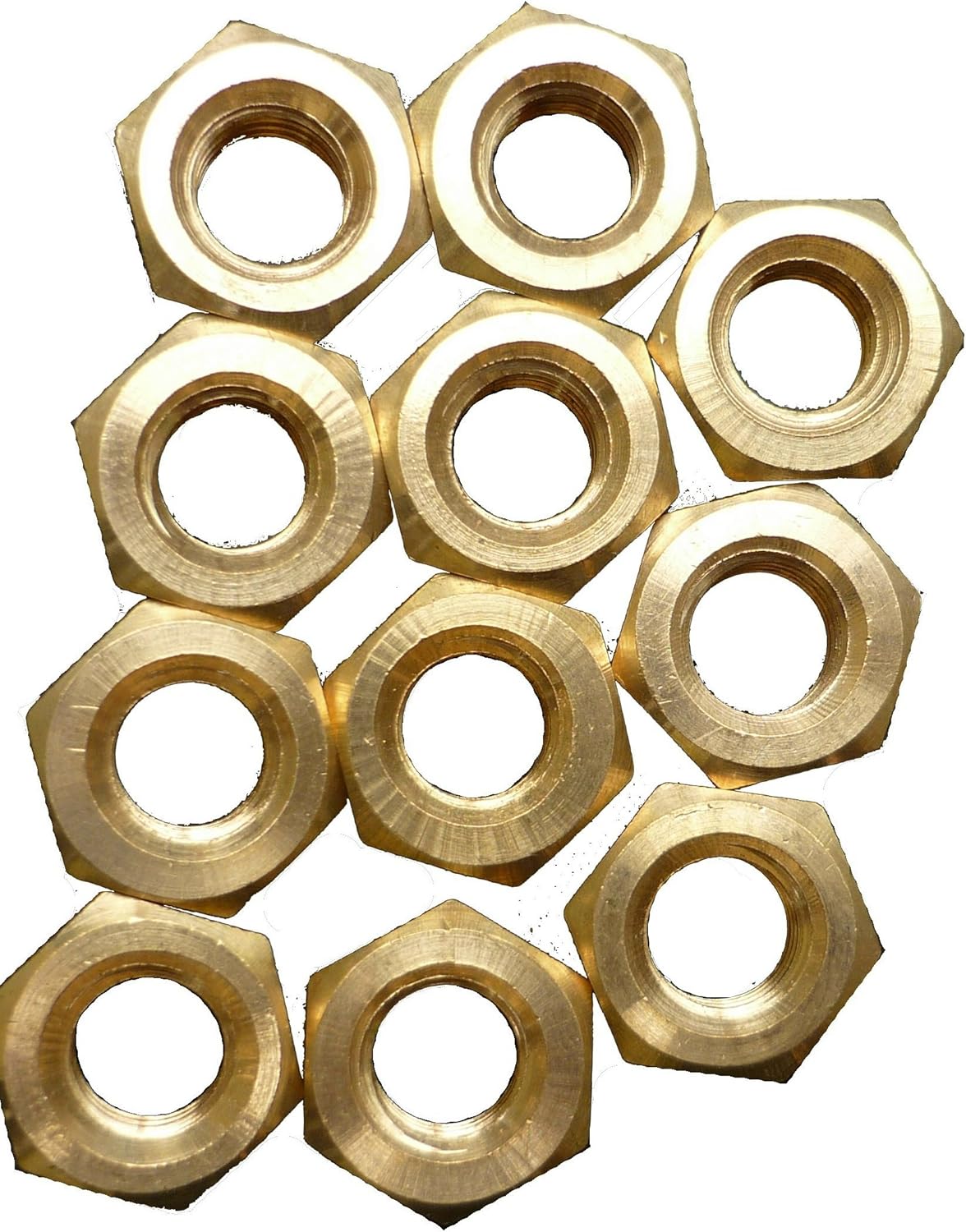 M8 25 Stück DIN934 / DIN EN ISO 4032 Sechskant Muttern Messing blank ...