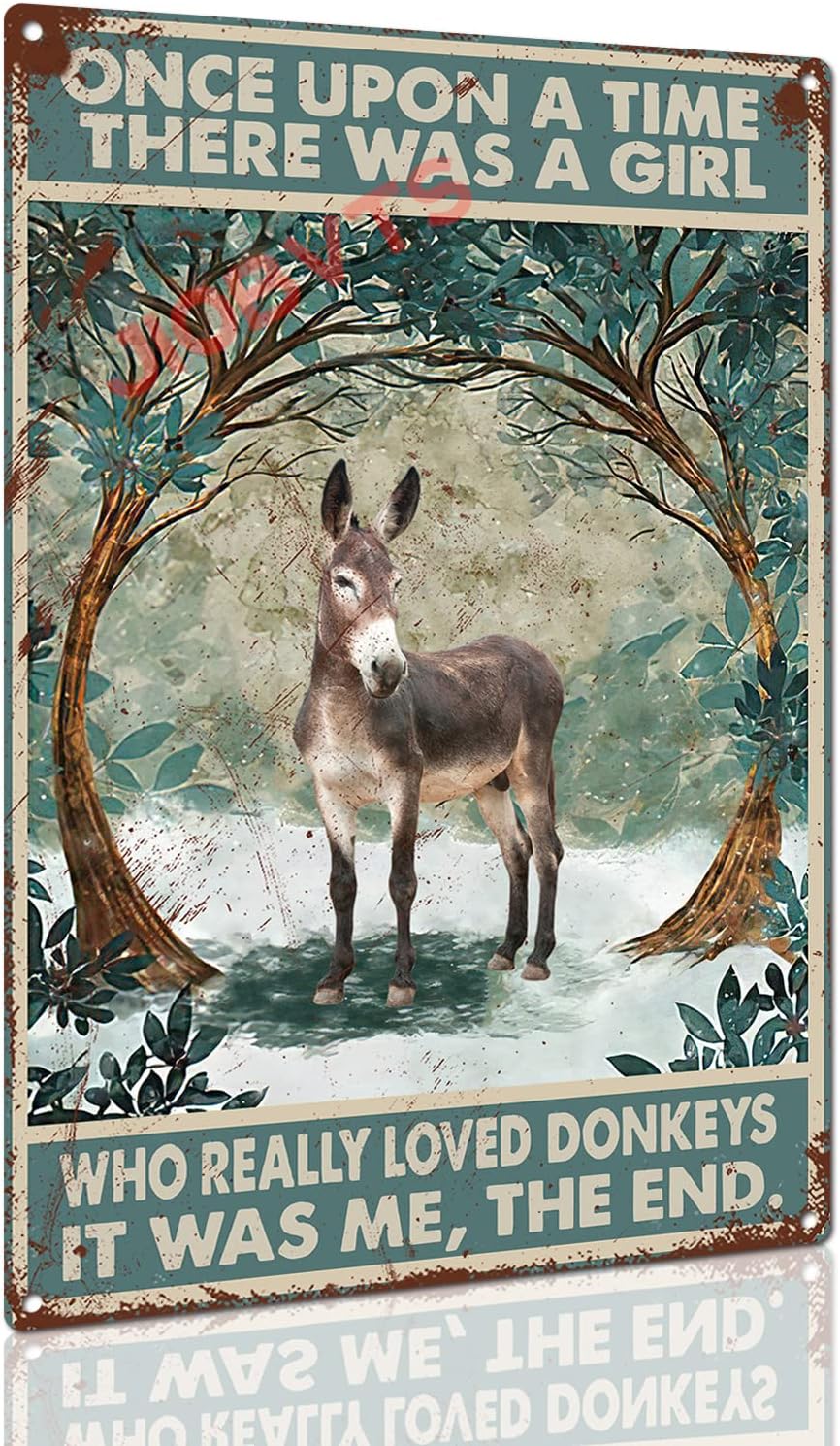 Amazon.com: Mocozim Rustic Retro Metal Tin Sign Donkey Life is Short So ...