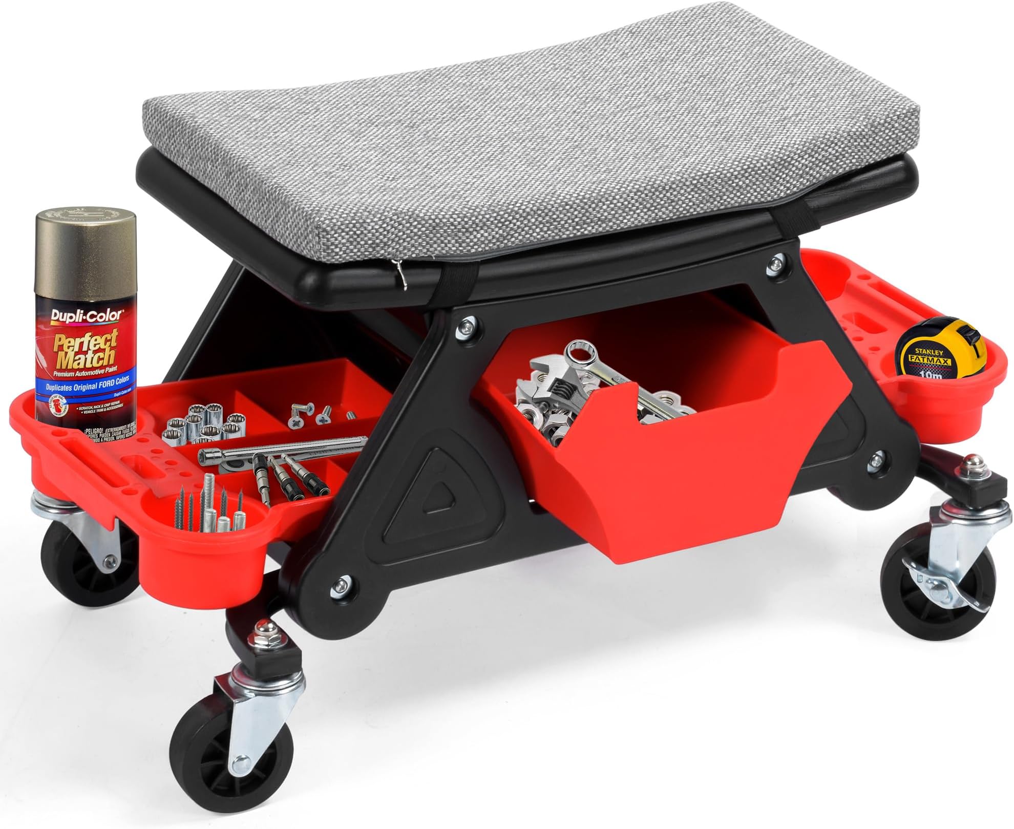 Amazon.com: Powerbuilt Heavy Duty Roller Mechanics Seat and Brake Stool ...