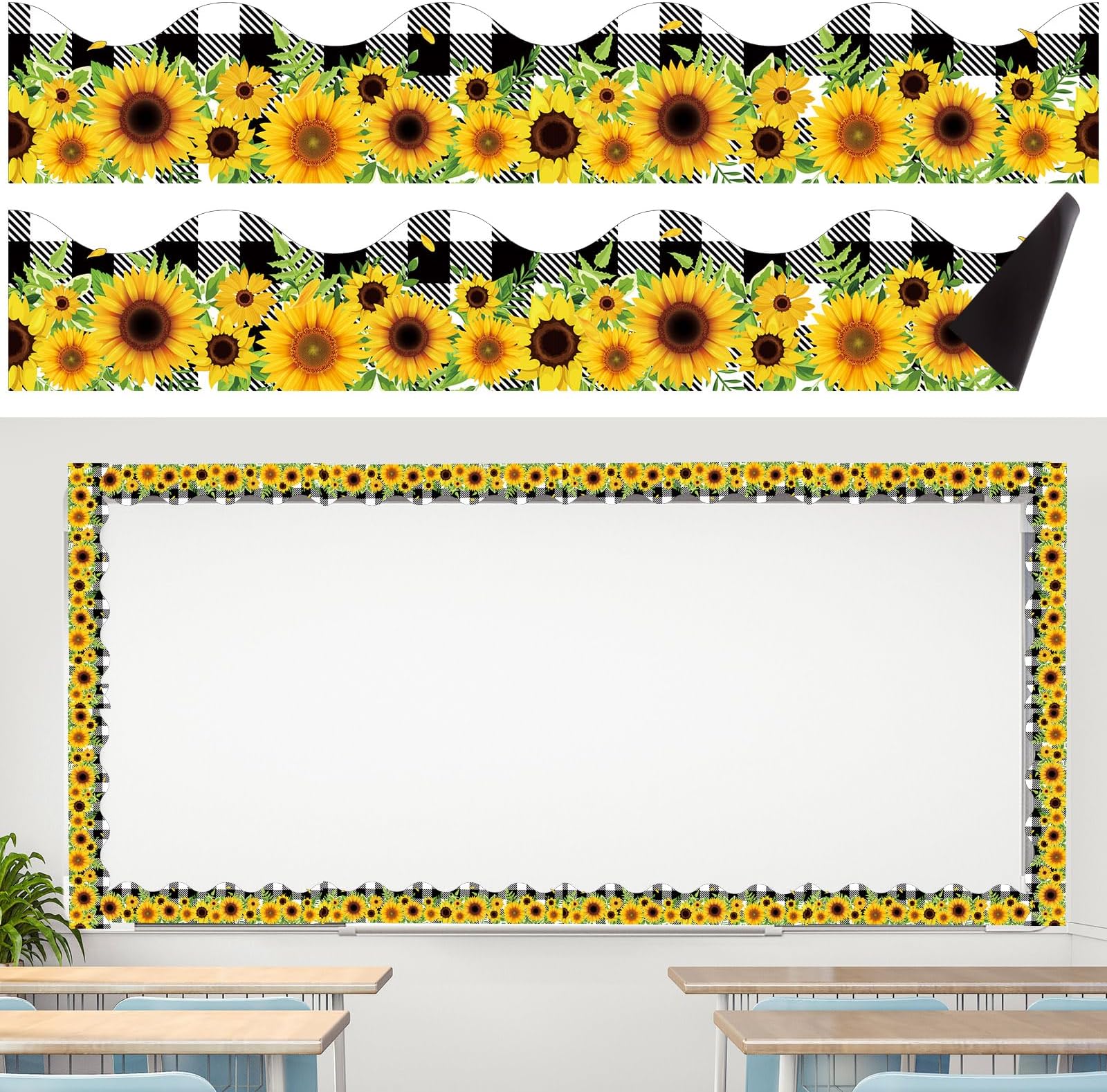 Amazon.com: Sunflower Border Fall Bulletin Board Classroom Bulletin ...