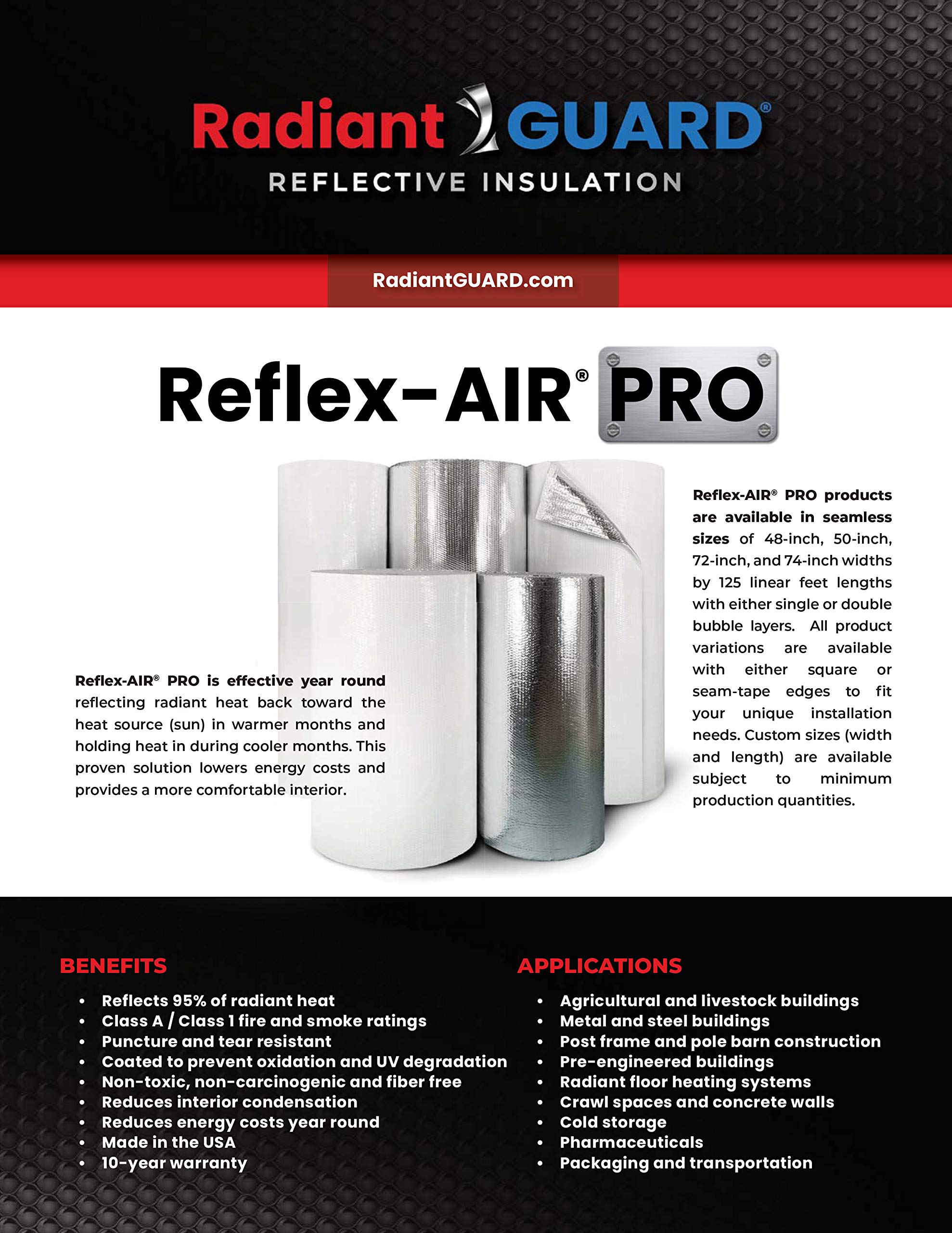 Reflective Insulation Bubble - RadiantGUARD Reflex-AIR PRO Foil Bubble ...