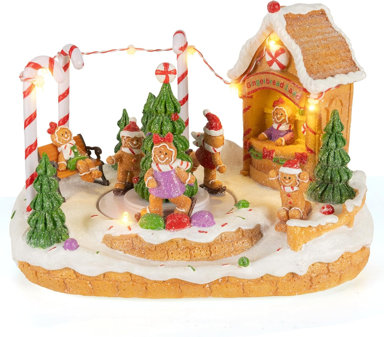 Amazon.com: CBAXEAXM Animated Gingerbread Christmas Village Scene with ...