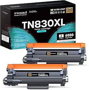 INKPAD TN830XL Black Toner Cartridges 2-Pack for Brother Printers