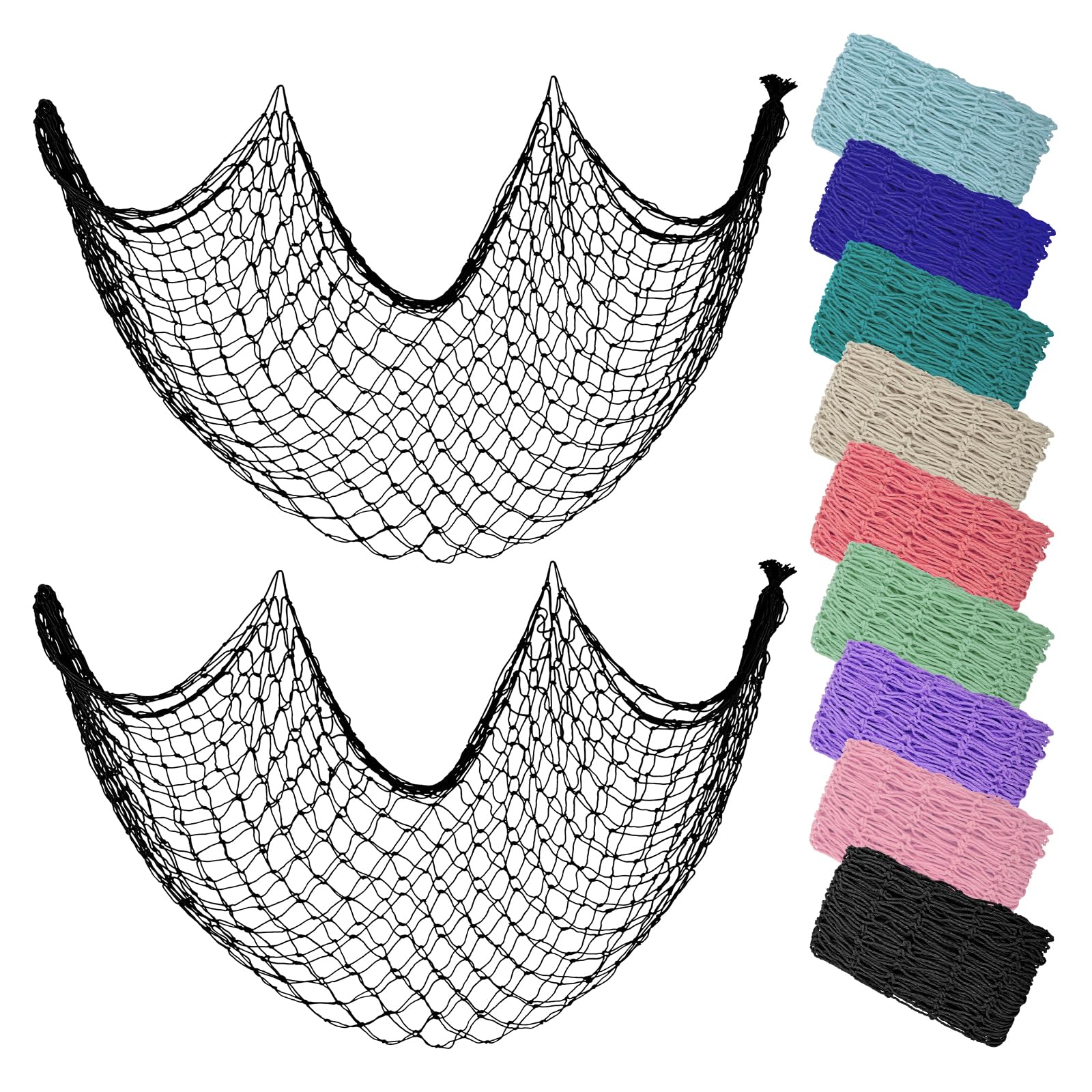 Amazon.com: ZUEXT Decorative Fishing Net 80x40 Inch, 2 Pack Large Black ...