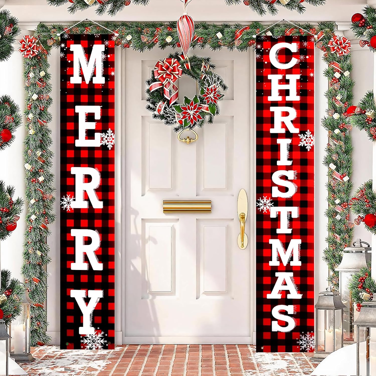 Amazon.com : Merry Christmas Banner, JNGMAIR Hanging Christmas Door ...