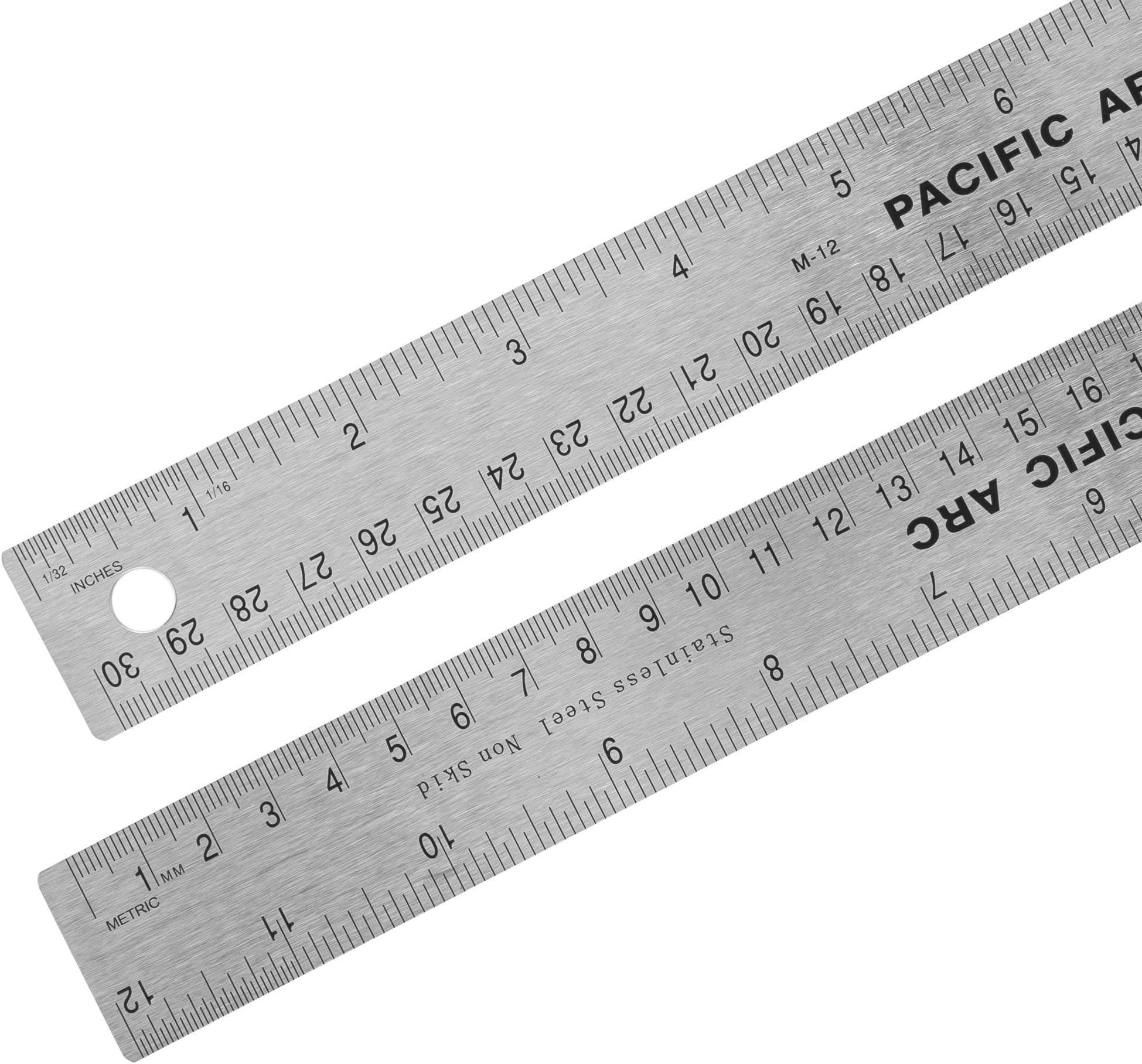 Amazon.com: Pacific Arc Stainless Steel 15 Inch Metal Ruler Non-Slip ...