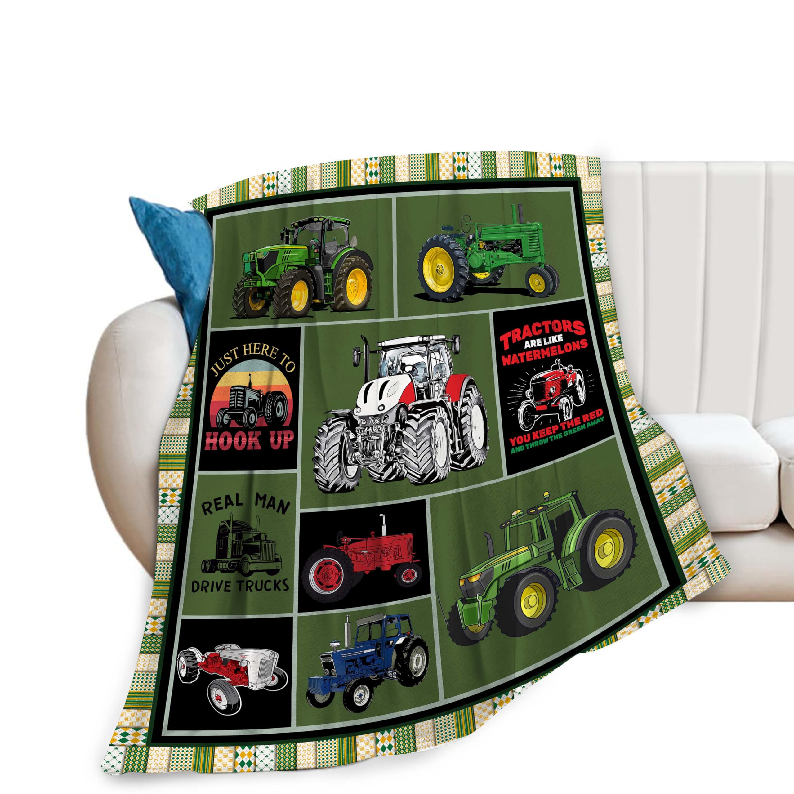 Amazon.com: Tractor Throw Blanket Construction Truck Farm Tractor ...
