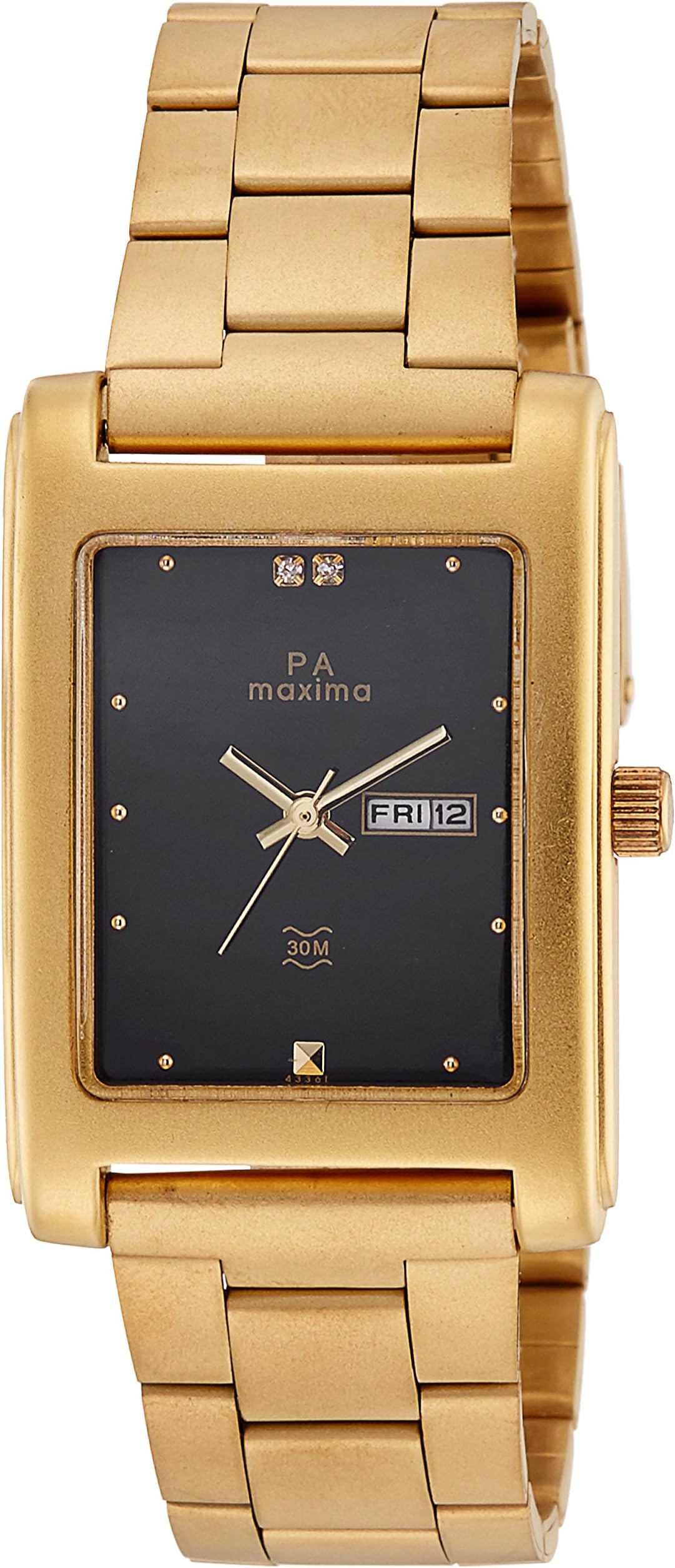 Maxima Stainless Steel Analog Gold Dial Men Watch - 43236Cmgy, Gold ...