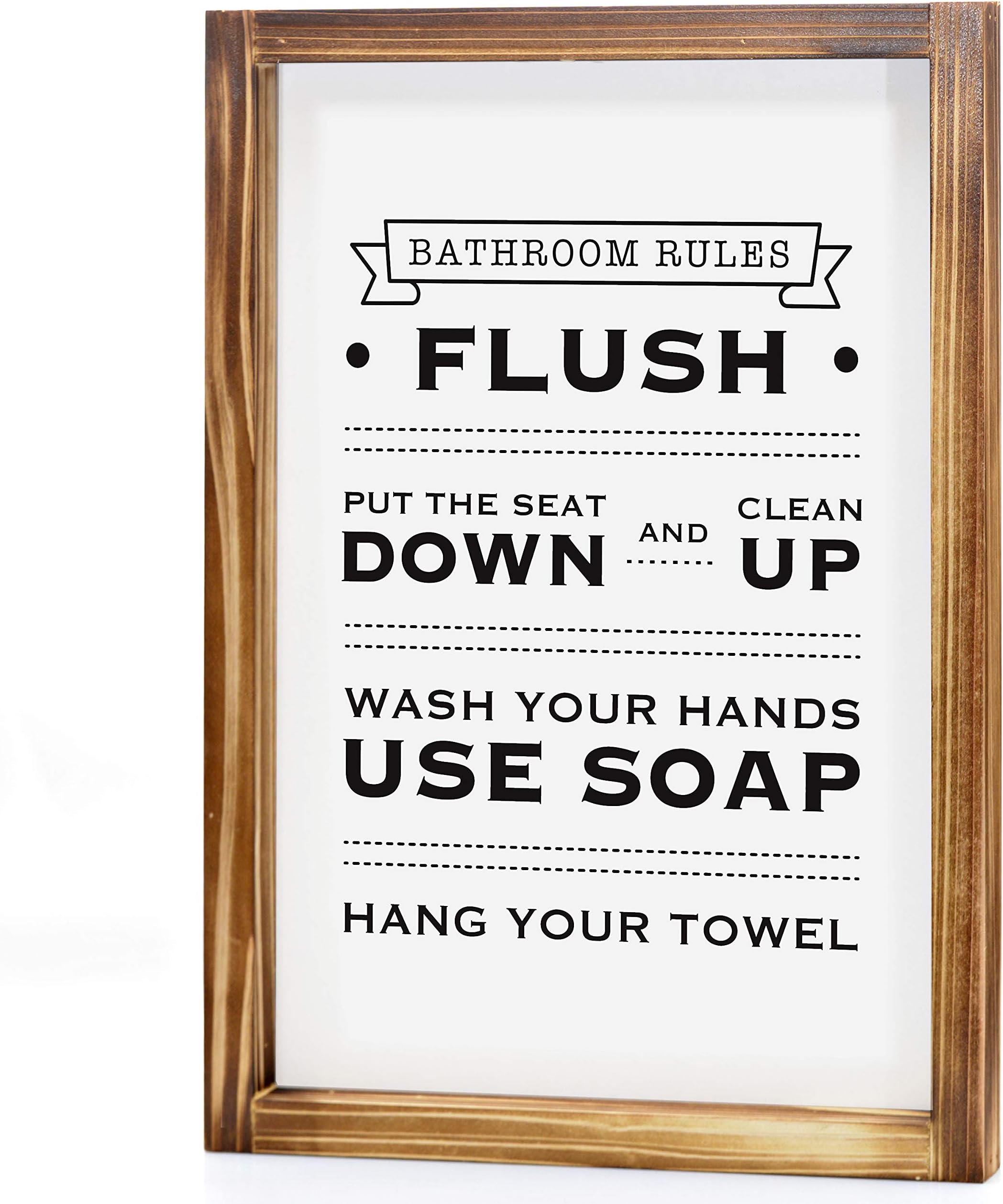 Amazon.com: VILIGHT Bathroom Rules Sign House Warming Gifts for New ...