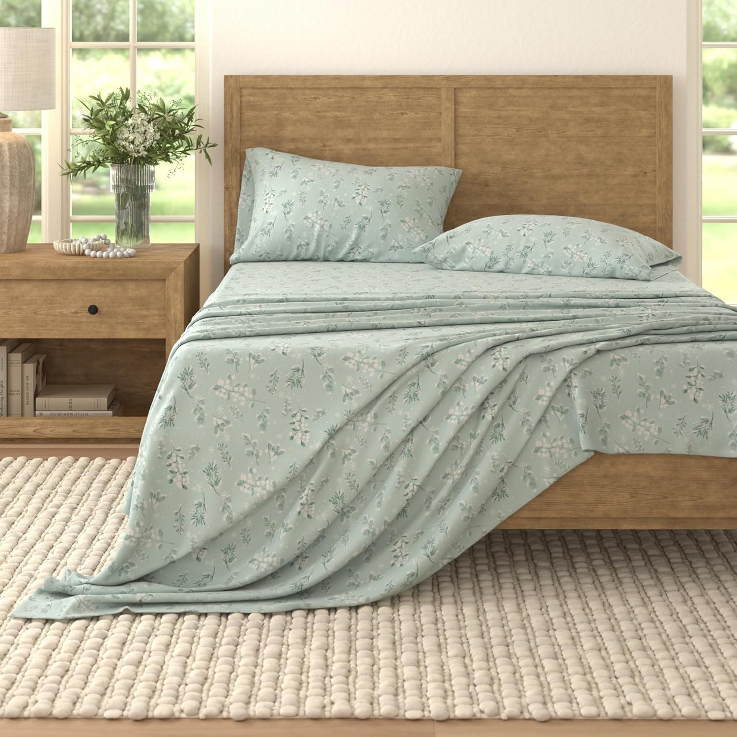 Amazon.com: Great Bay Home Flannel Sheet Set Full Size - 100% Turkish ...