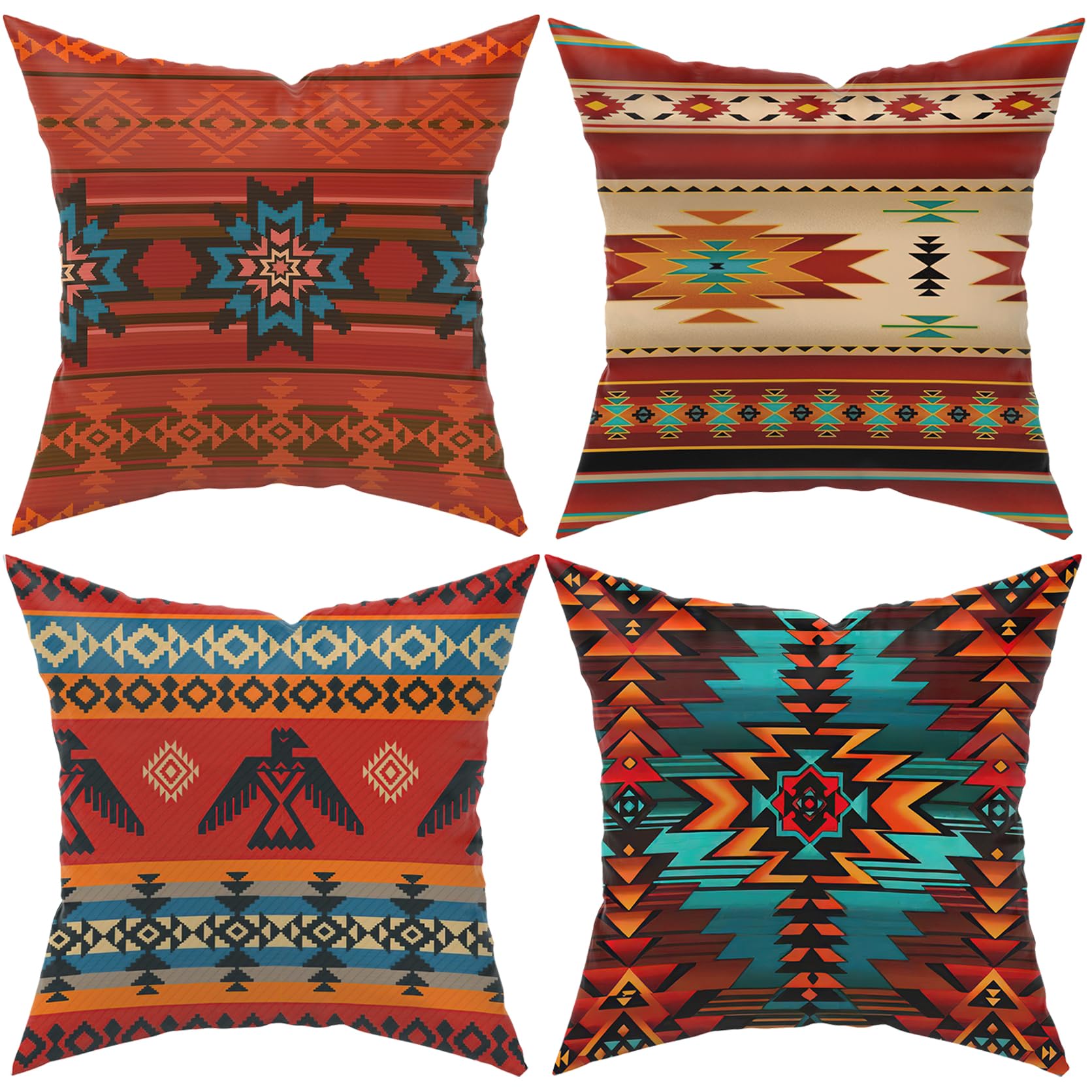 Amazon.com: Native American Throw Pillow Covers Set of 4, Western ...