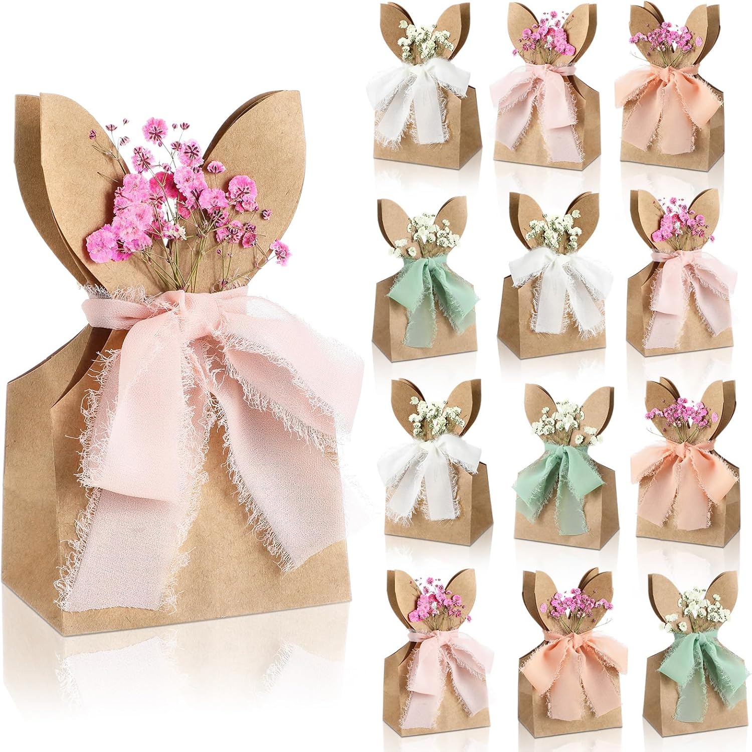 Amazon.com: Affrolling 24 Set Boho Bow Easter Bunny Party Favor Bags ...
