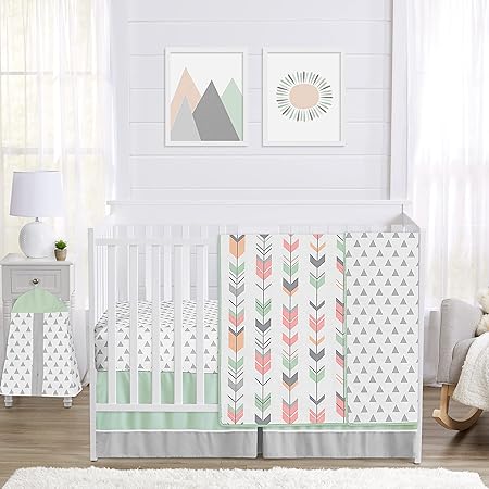Amazon Sweet Jojo Designs Coral Mint And Grey Woodsy Deer Girls
