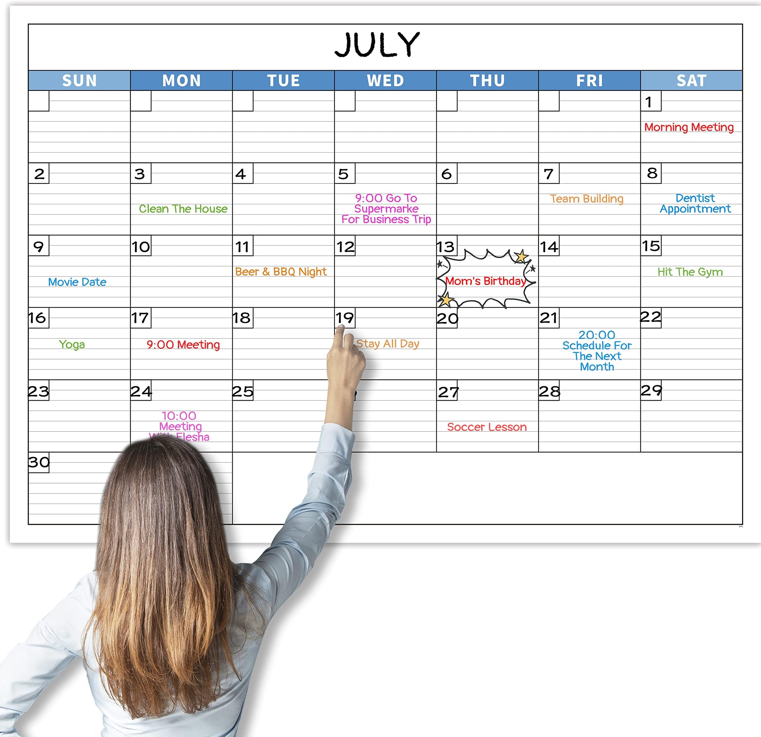 Amazon.com: Large Dry Erase Calendar - Dry Erase Calendar for Wall ...