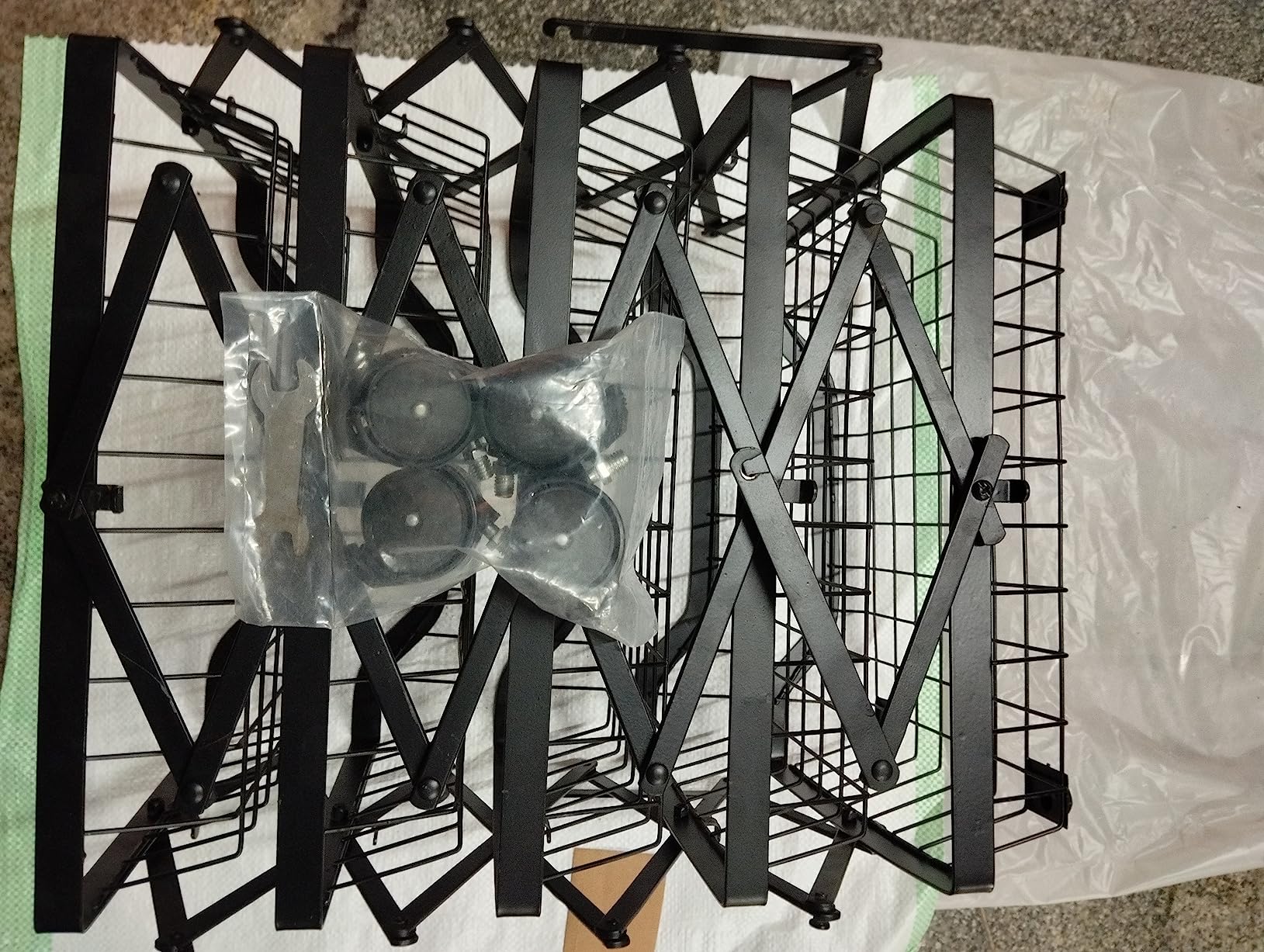 XL Kitchen 5 Layer Folding & Movable Storage Basket, Kitchen Storage ...