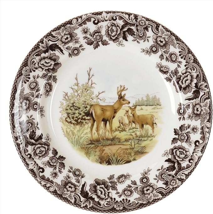 Amazon.com | Spode Woodland Salad Plate, Mule Deer, 8” | Perfect for ...