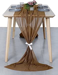VDS 10ft Chiffon Table Runner 29x120 Inches Shimmer Sheer Centerpiece ...