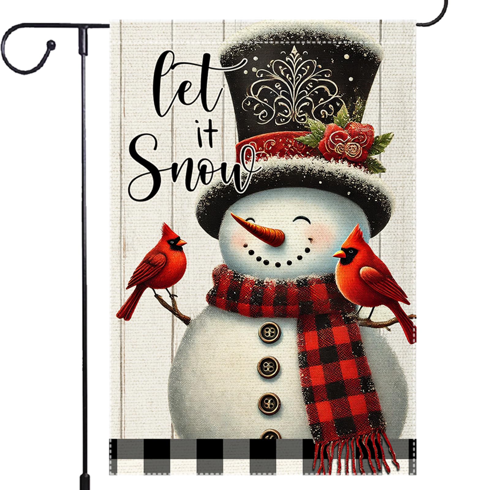 Amazon.com : Let It Snow Garden Flag 12x18 Inch Double Sided,winter ...