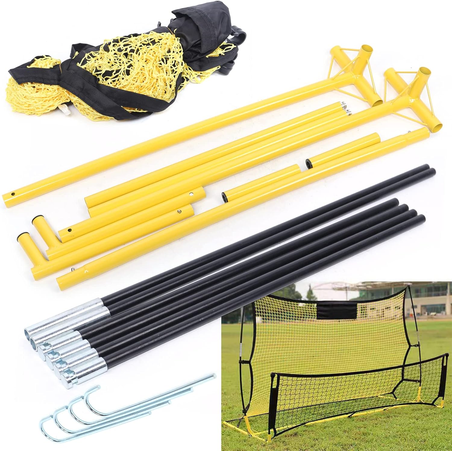 Large Football Goal Post Net 195cm*118cm Soccer Rebound Ball Training ...