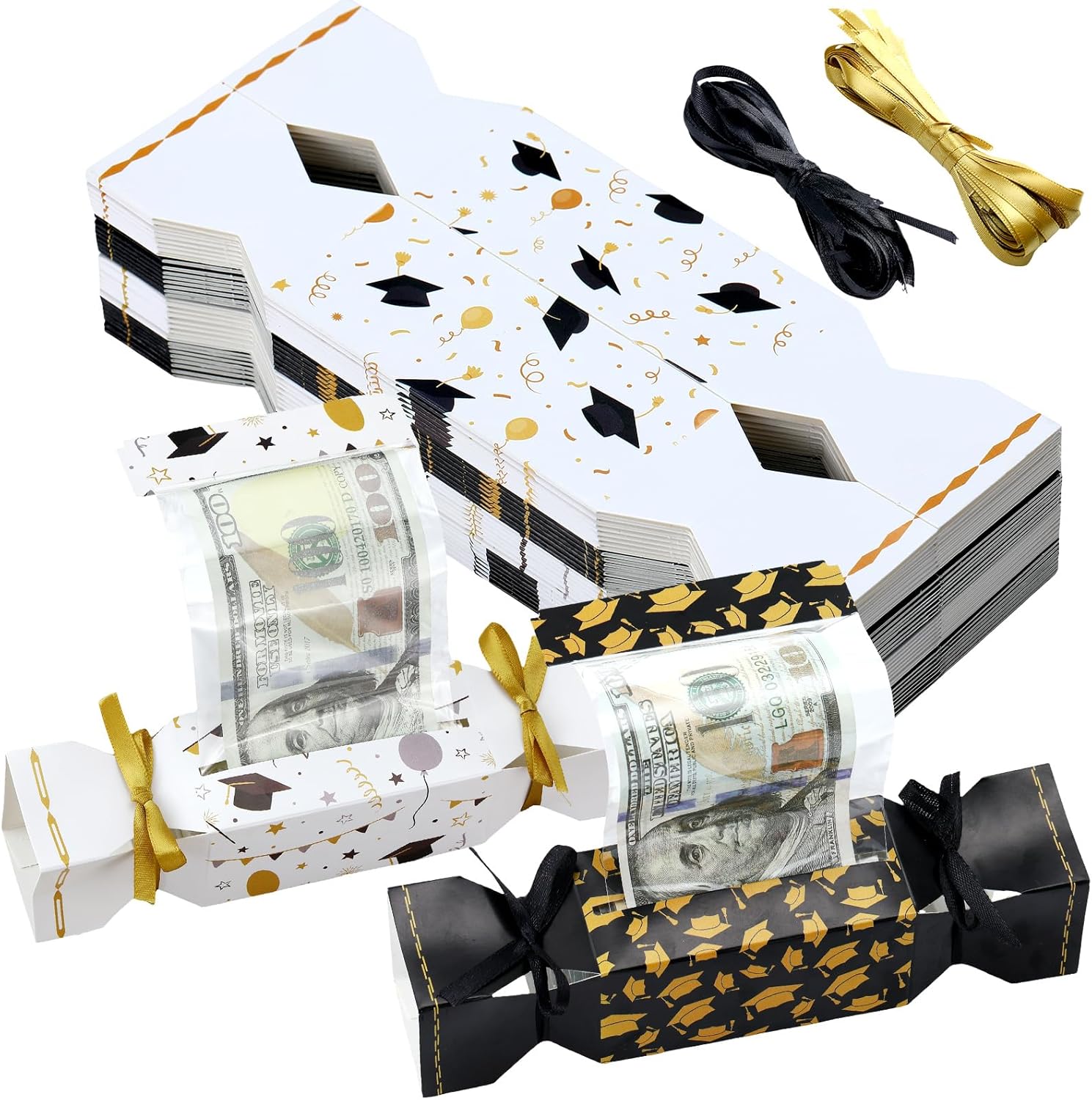 Amazon.com: Affrolling 36 Pcs Graduation Money Box for Cash Pull Roll ...