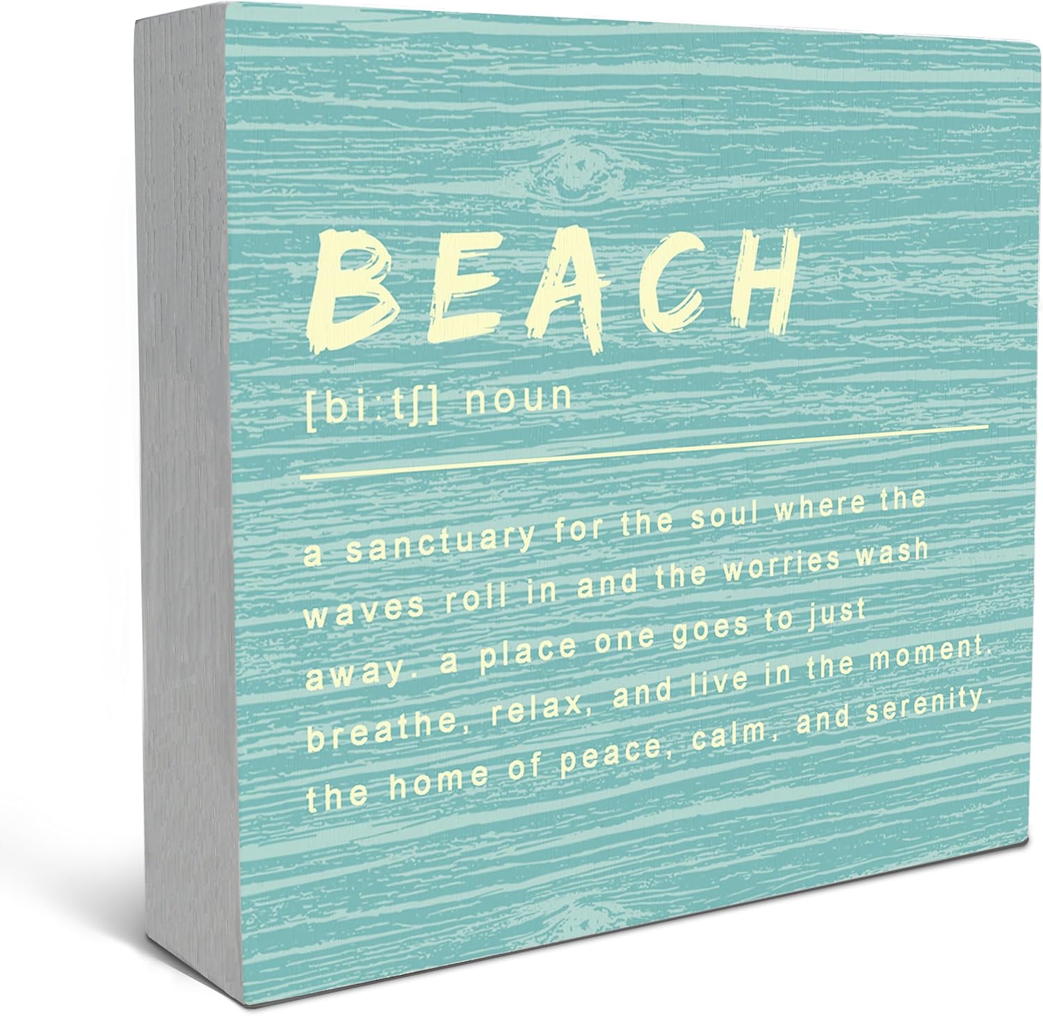 Amazon.com: SRADMO Beach Sign Wood Box Sign Desk Decor, Coastal Decor ...