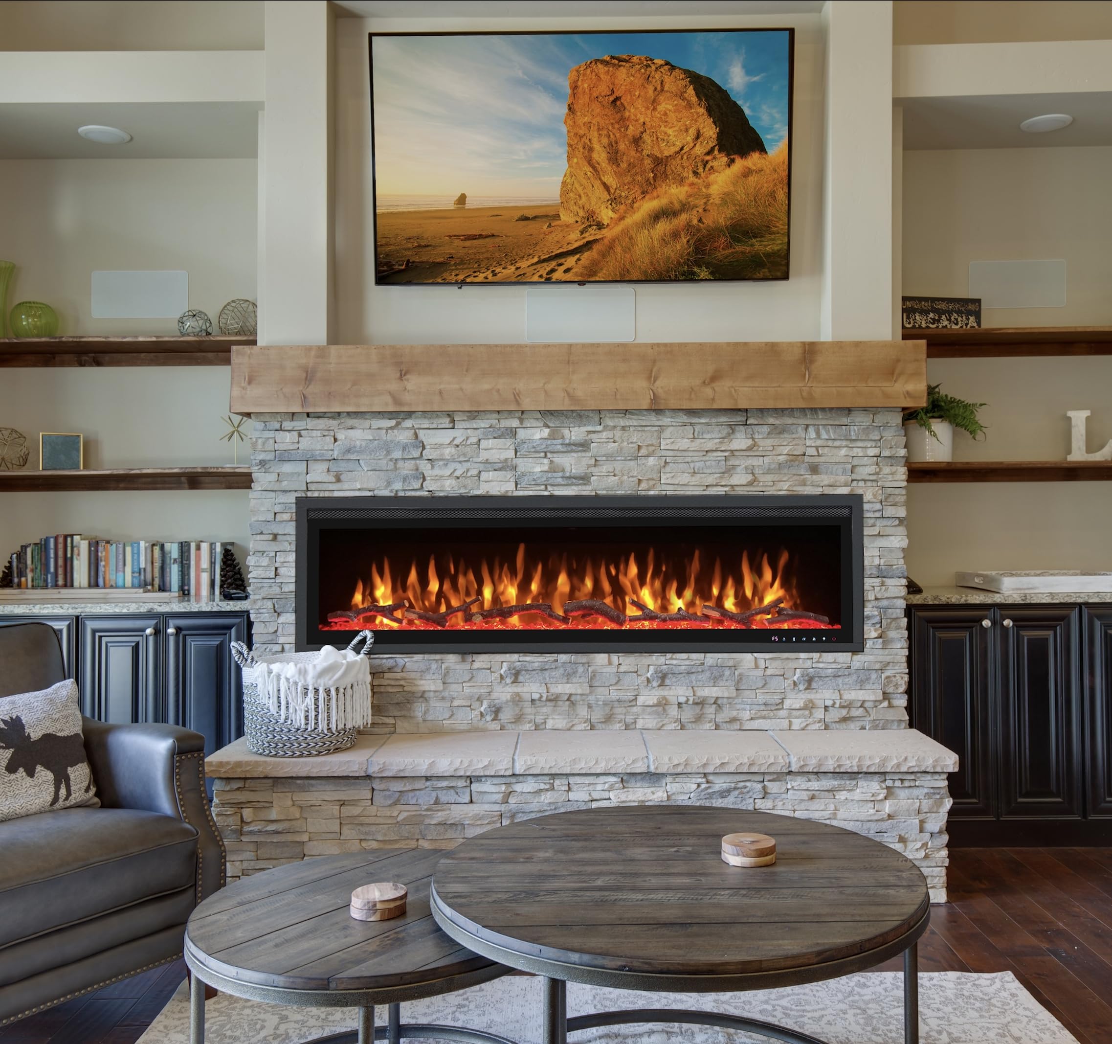 Electronic Indoor Fireplace With Built In What's New In Electric