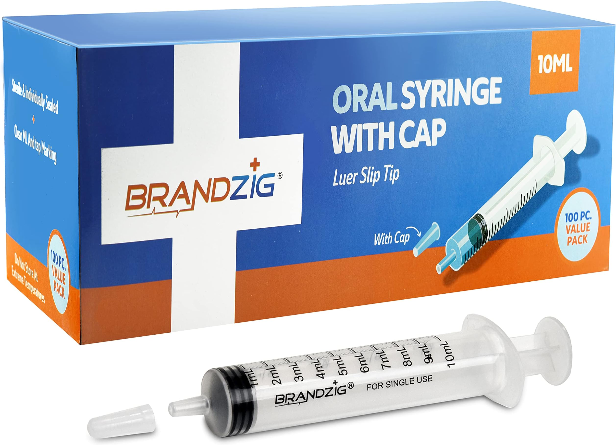 Amazon.com: 10ml Oral Syringes - 100 Pack – Luer Slip Tip, No Needle ...