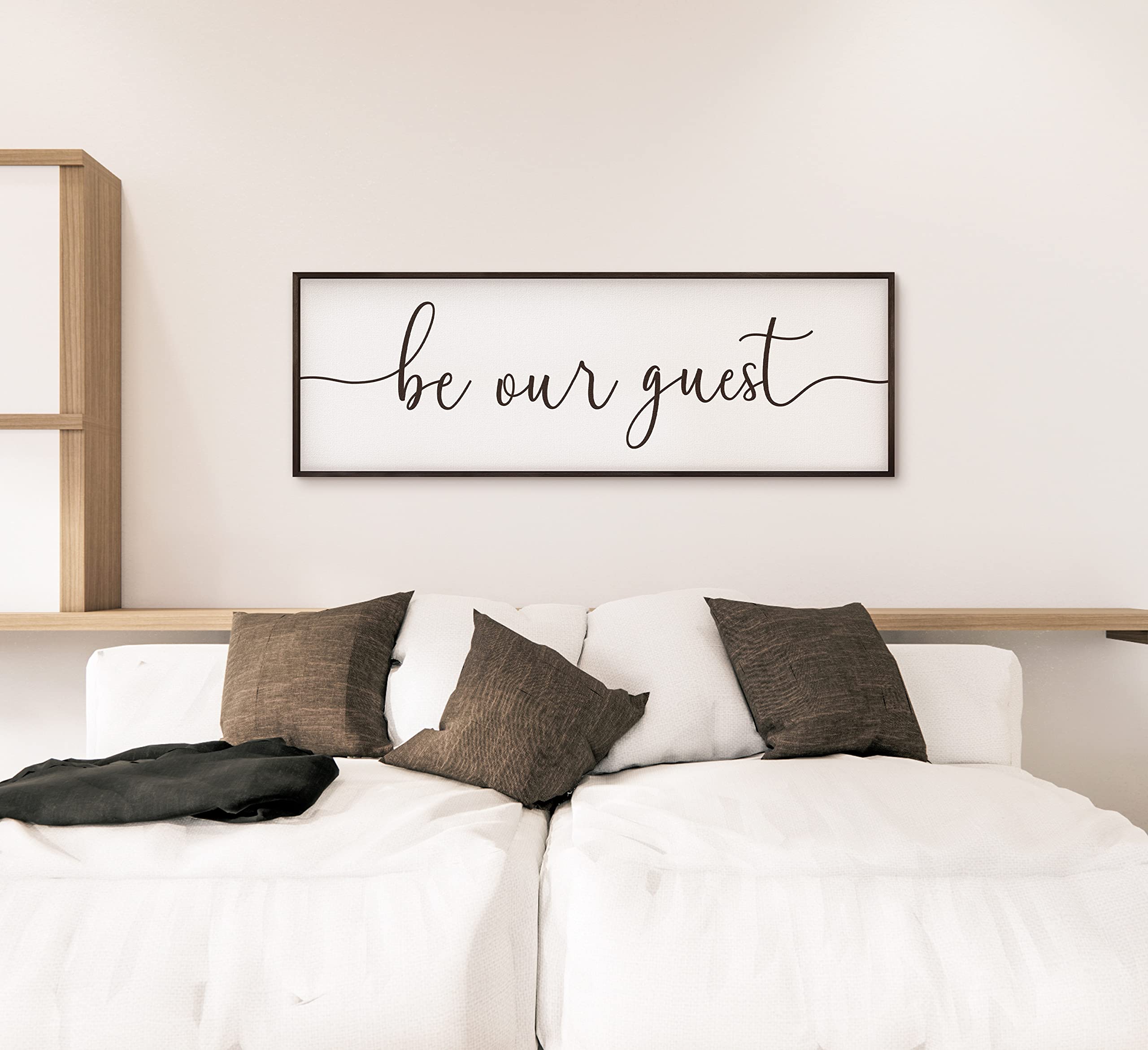 GraceView Be Our Guest Wall Decor - 42”X15” Be Our Guest Framed Wall ...