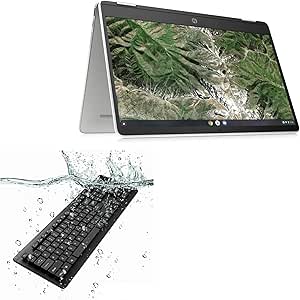 BoxWave Keyboard Compatible with HP Chromebook 360 14b - AquaProof USB ...