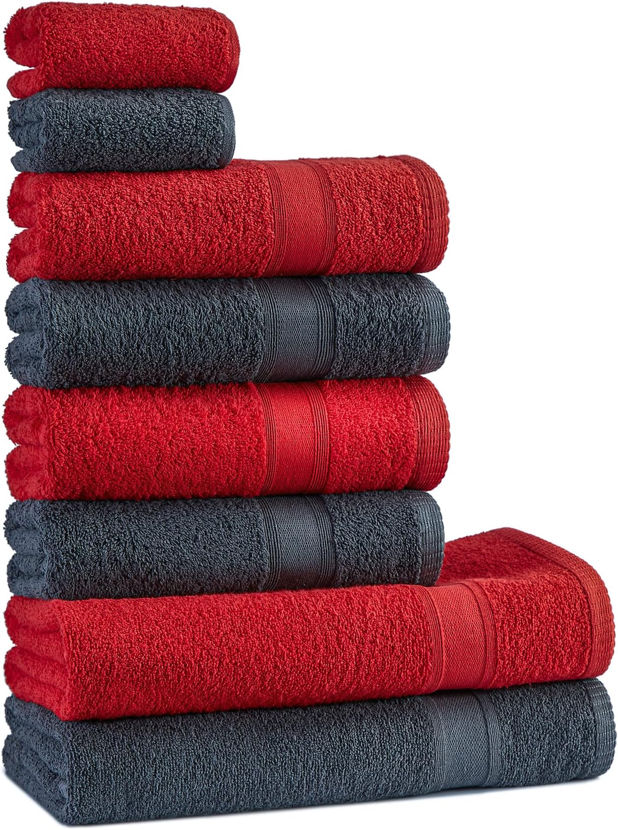 Amazon.com: Tuiste 8 Piece Luxury Premium Towel Set,%100 Cotton Ultra ...