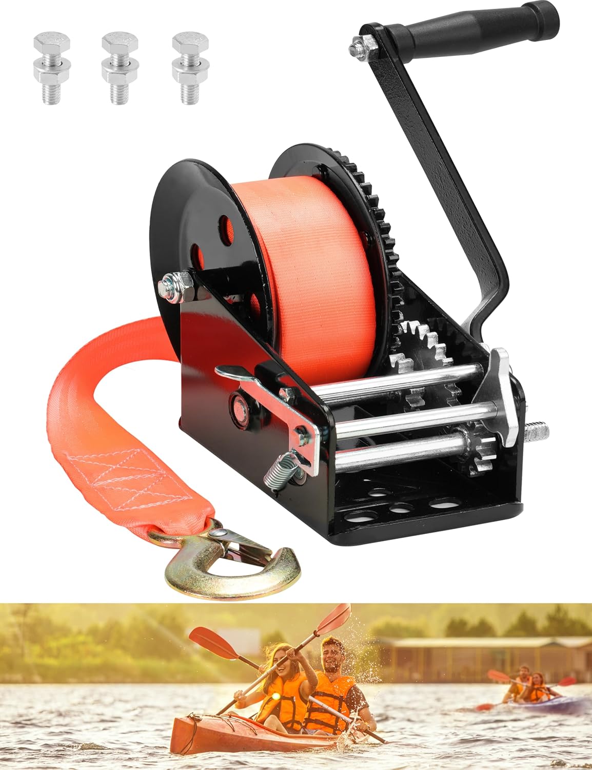Amazon.com: Rengue 3500Lbs Boat Trailer Winch, Hand Winch with 33FT ...
