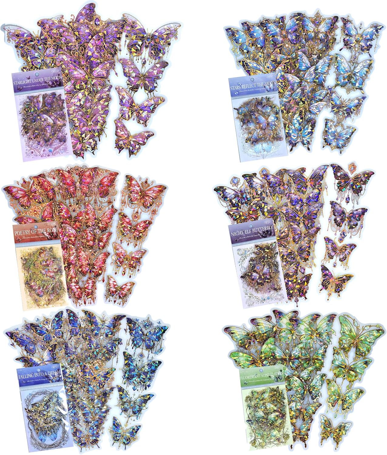 Amazon.com: Butterfly Stickers for Scrapbooking Set,Vintage Natural ...