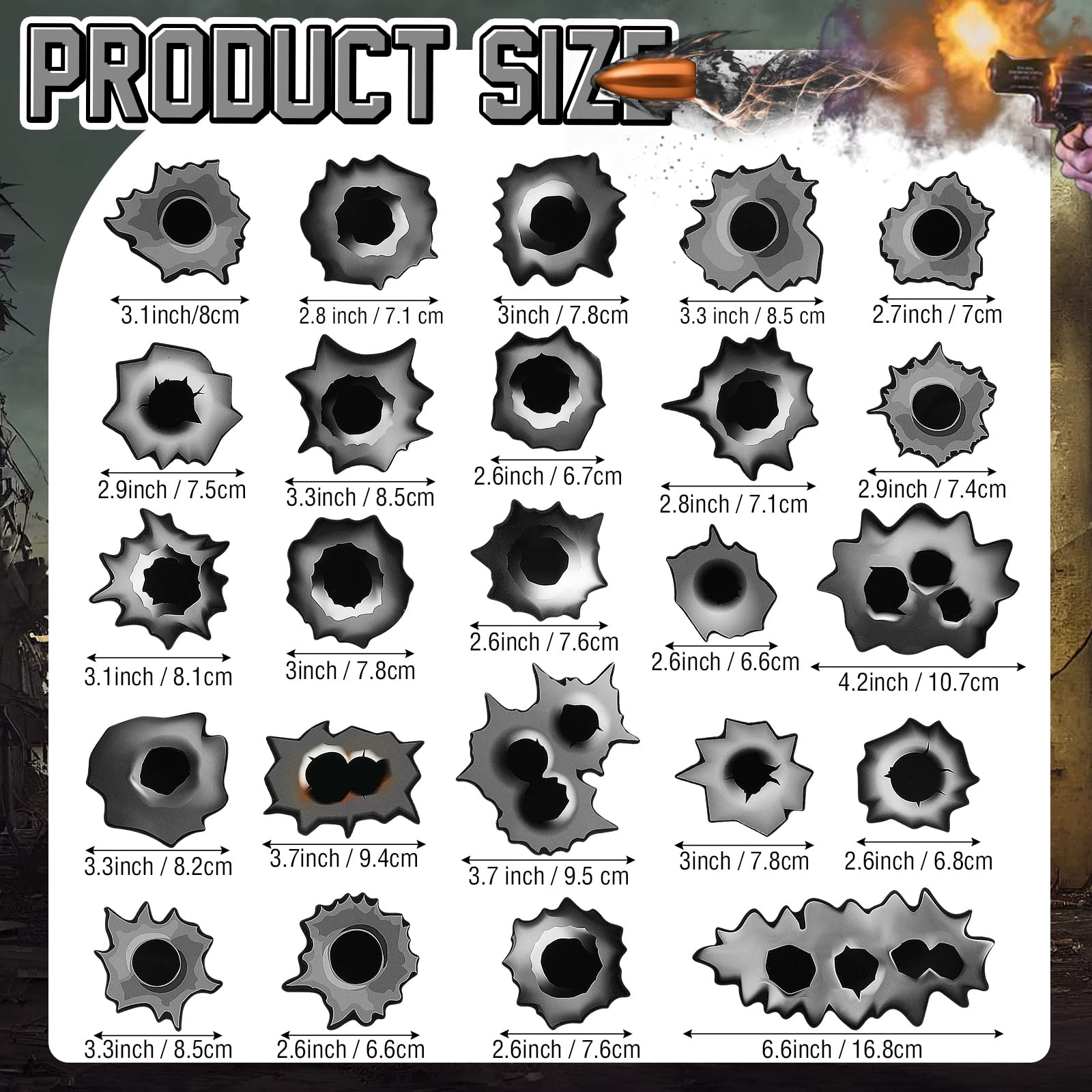 Snapklik.com : Jutom 24 Pcs Bullet Hole Cruise Door Decorations Fake ...