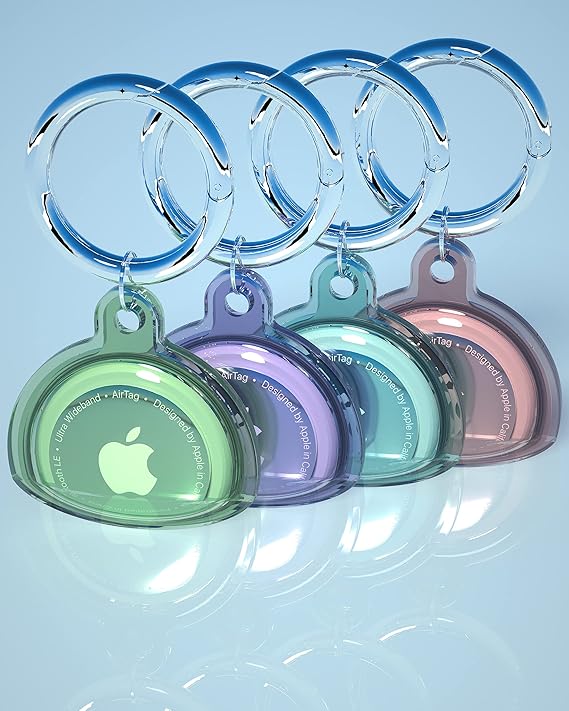 4 Pack Waterproof Airtag Holder,Air Tags Case with Keychain-Durable and ...